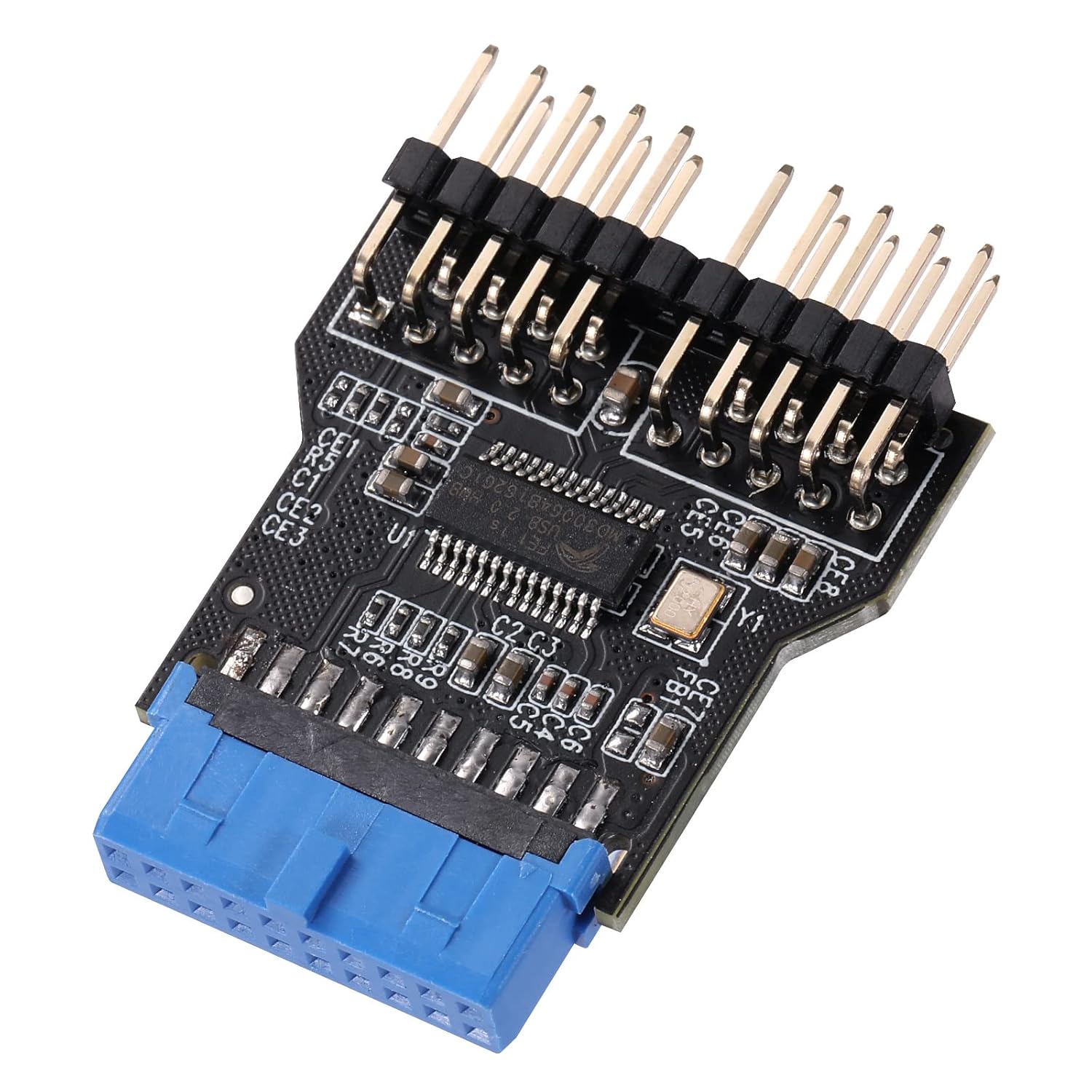 Amazon.com: MZHOU USB 3.0 9PIN to USB2.0 9PIN Front Panel Socket ...