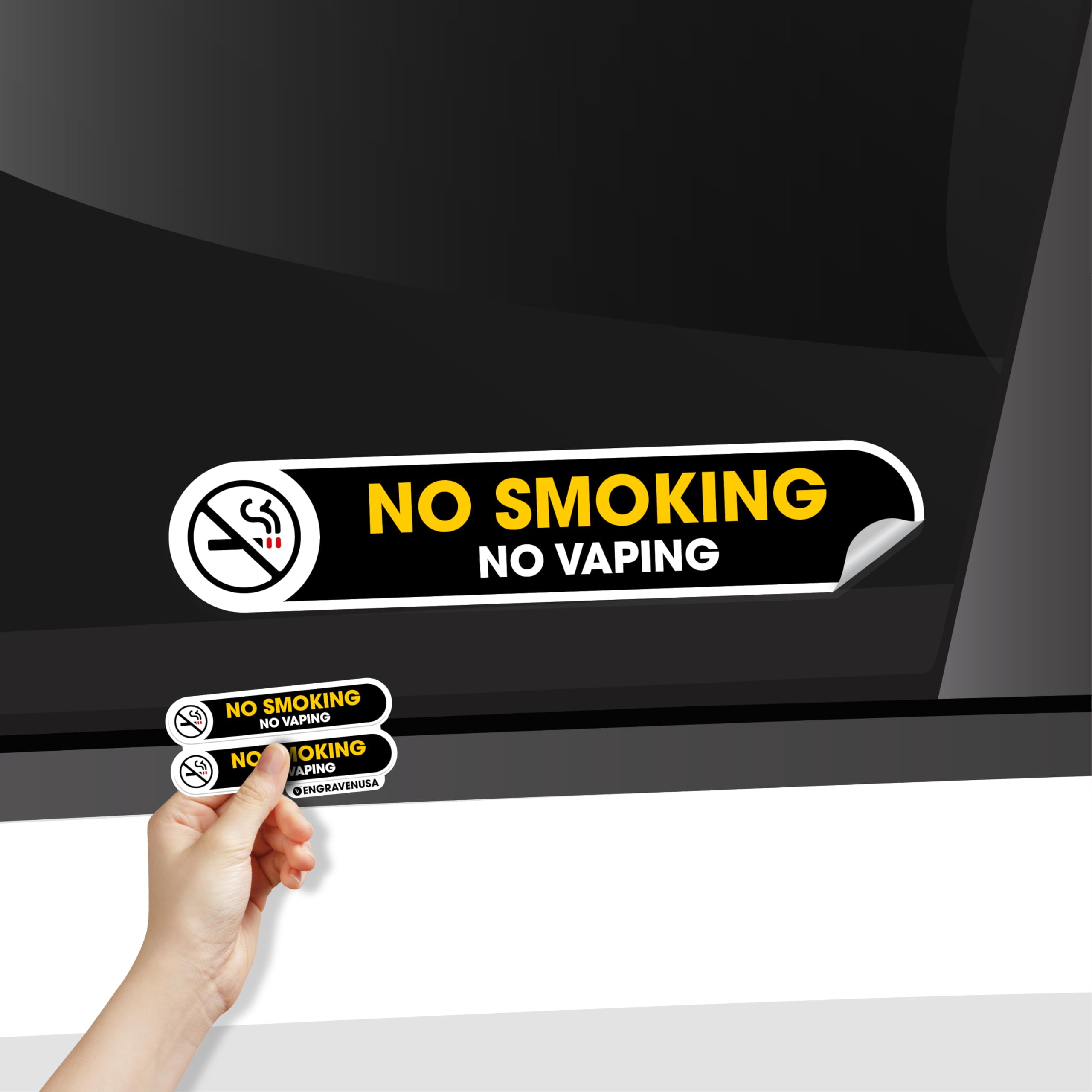 Amazon.com: No Smoking No Vaping Stickers for Vehicles | 2 Small ...