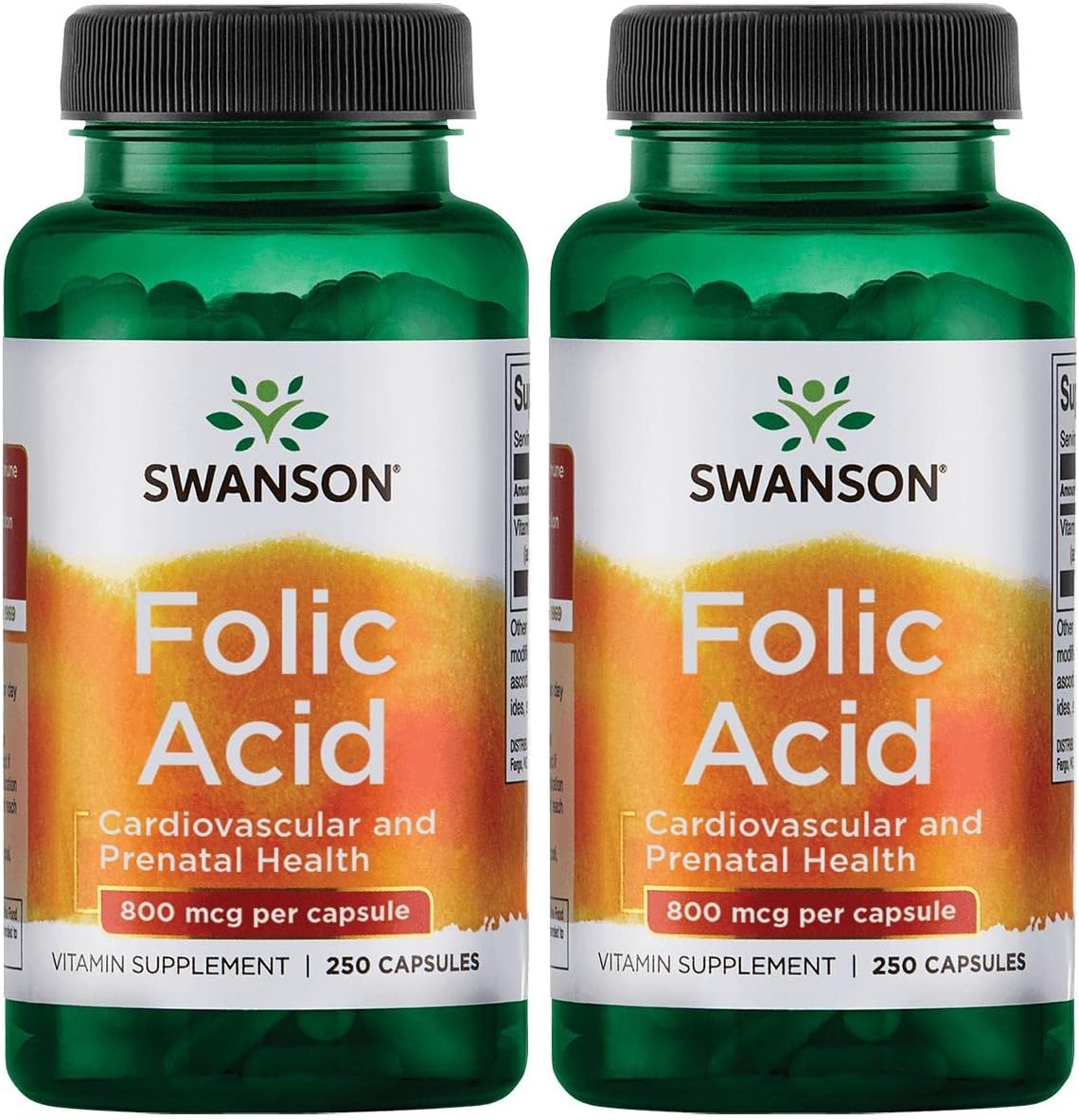 Amazon.com: Swanson Folic Acid 800 mcg (1Vitamin 335 mcg Dfe Folate ...