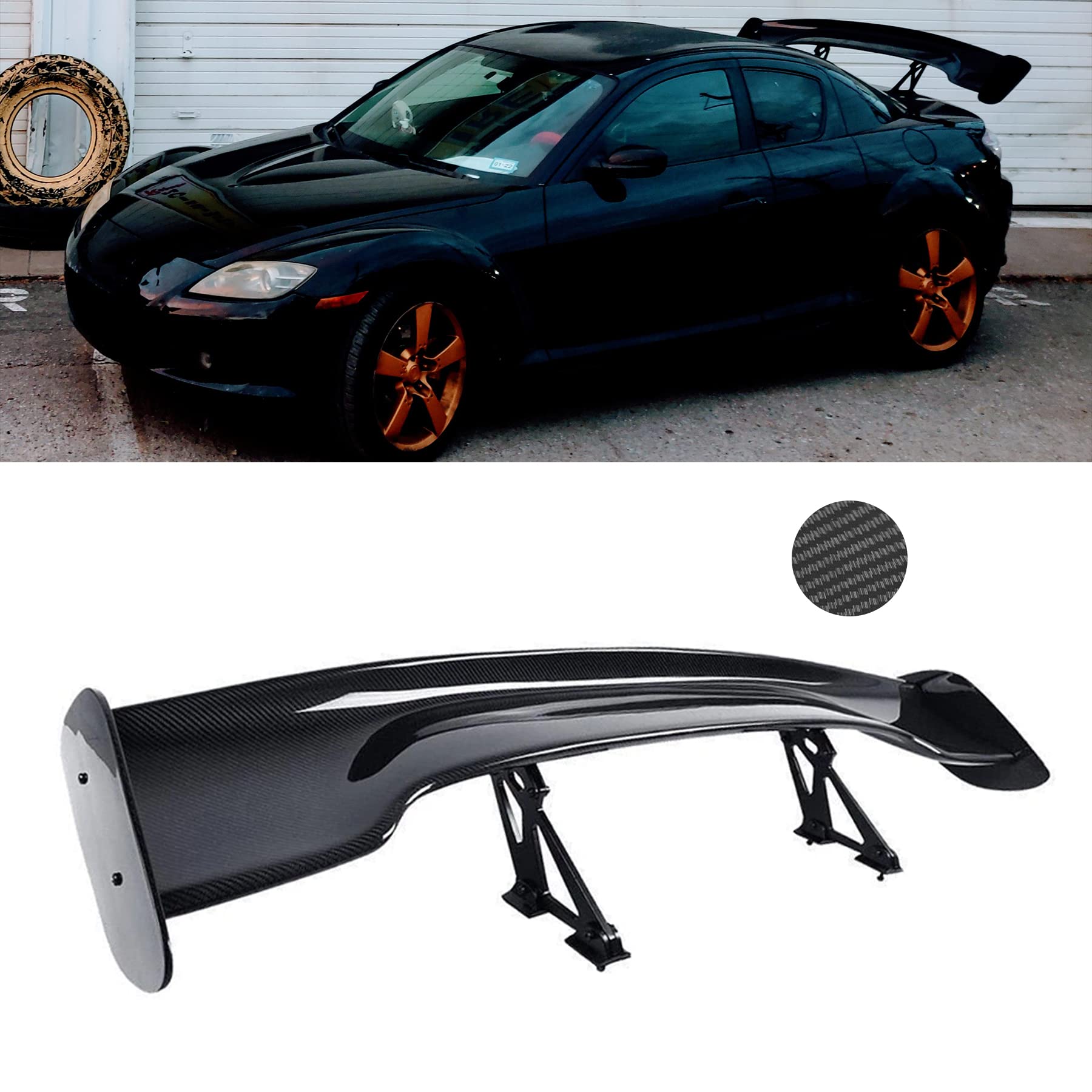 Amazon.com: 57 Inch Universal Rear Trunk Spoiler Wing GT Style Fit for ...