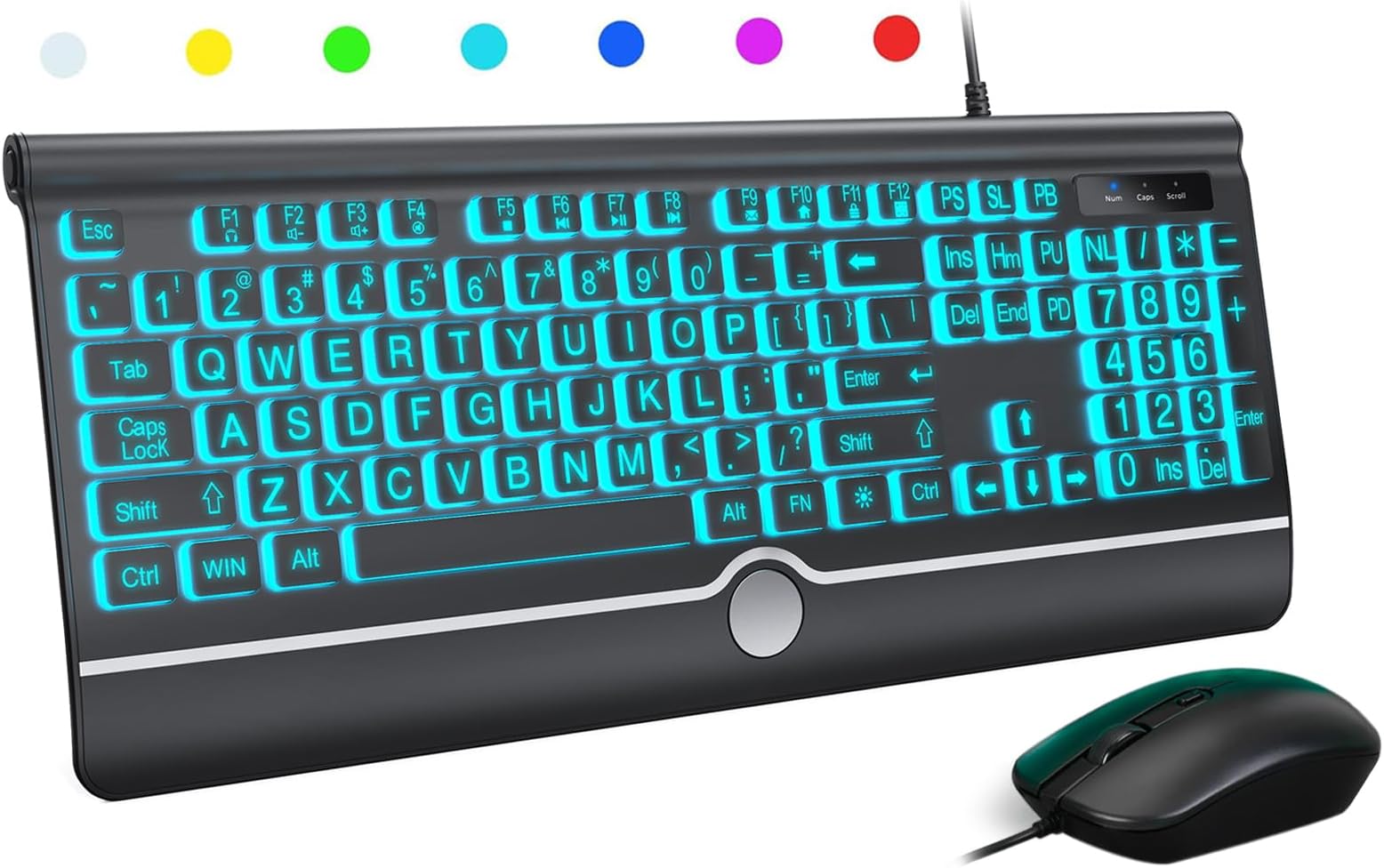 Amazon.com: Wired Keyboard and Mouse Combo - Large Print Light Up ...