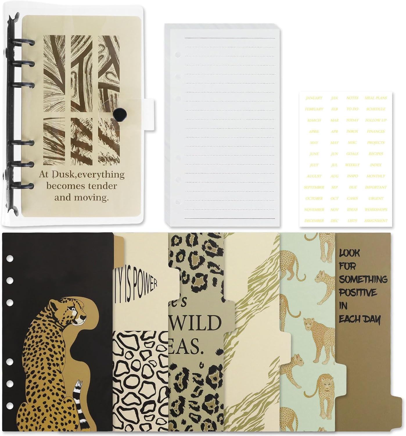 Amazon.com : A6 Black Binder 6-Ring Soft PVC Cover Binders, Transparent ...