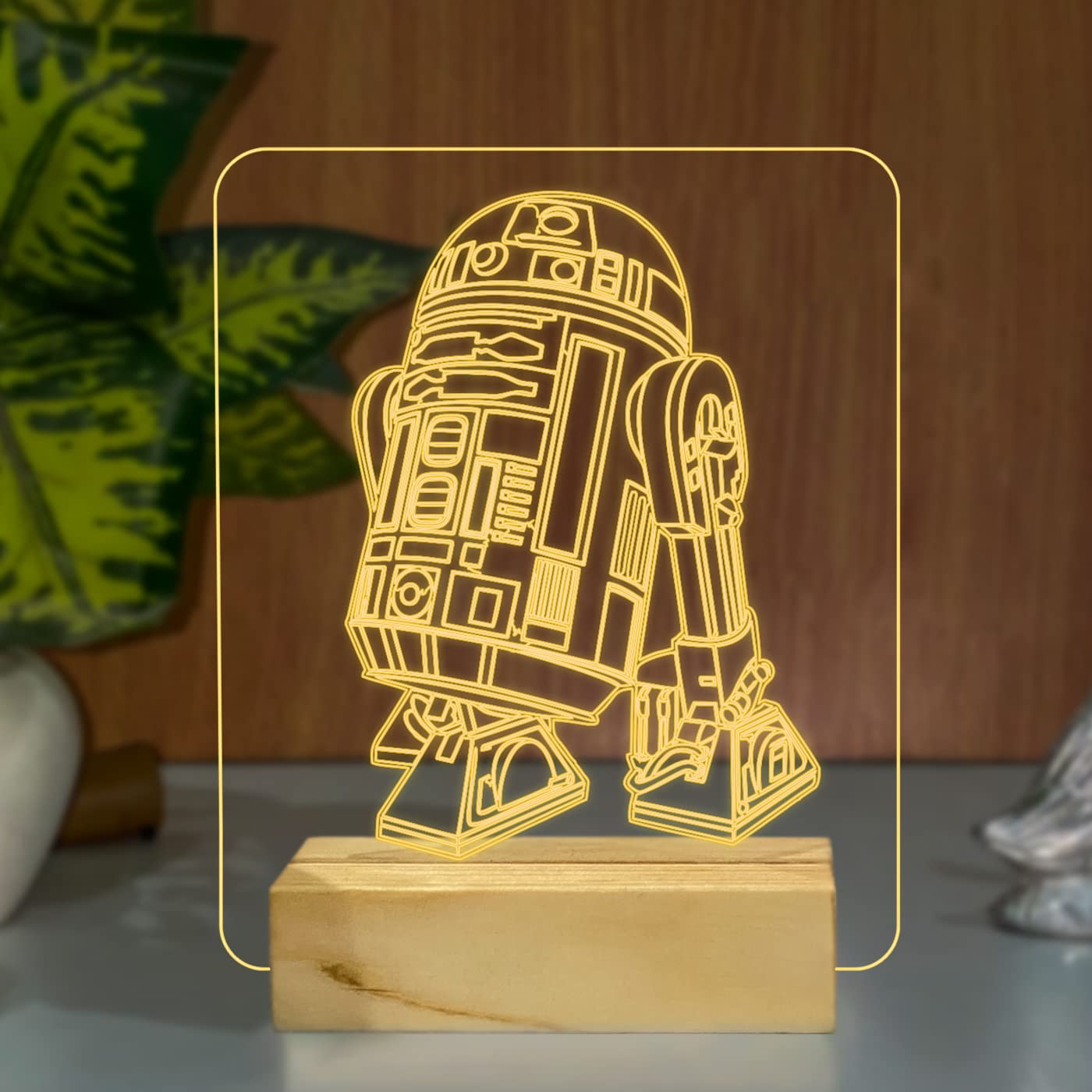 Buy StarLaser 3D Illusion Star Wars Character R2D2 Led Lamp with Warm ...