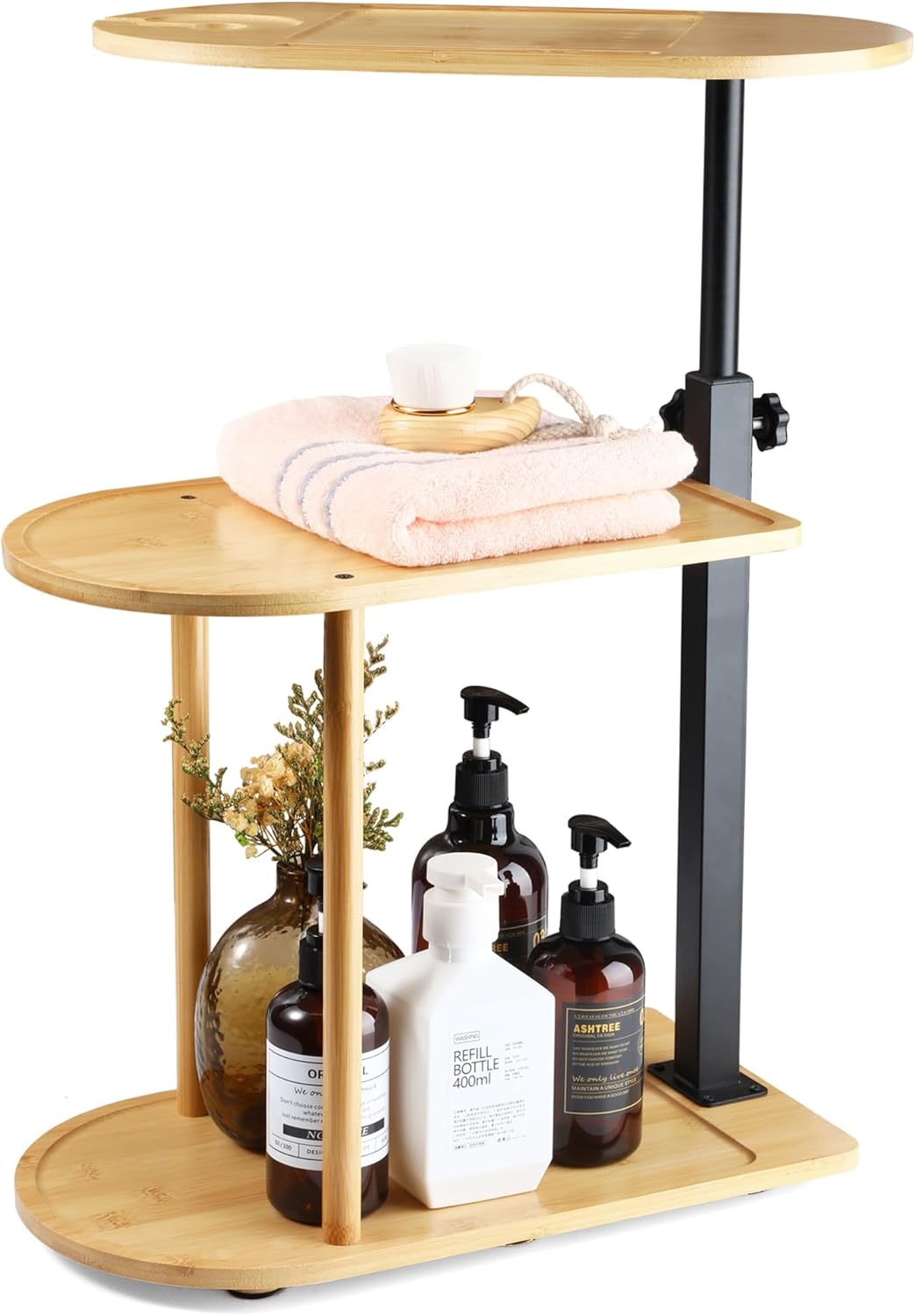 Amazon.com: FADAYCAR 3 Layer Bath Tub Tray Table, Wood : Home & Kitchen