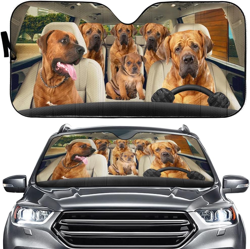 Dogue de Bordeaux Auto Sun Shade Car Windshield Window Cover Sunshade ...
