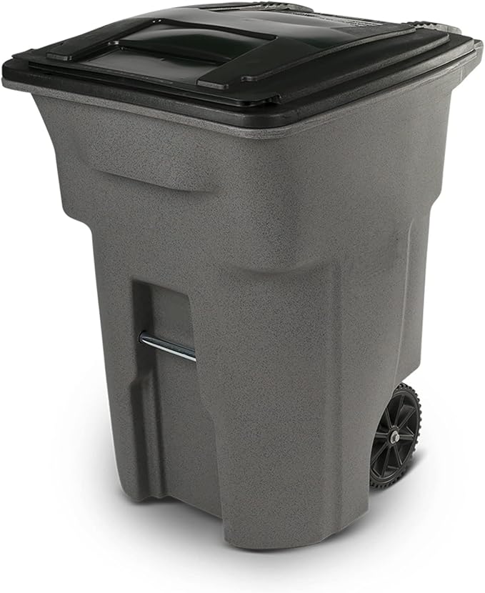 Amazon.com: Trash Can Graystone with Wheels and Lid, 96 Gallon ...
