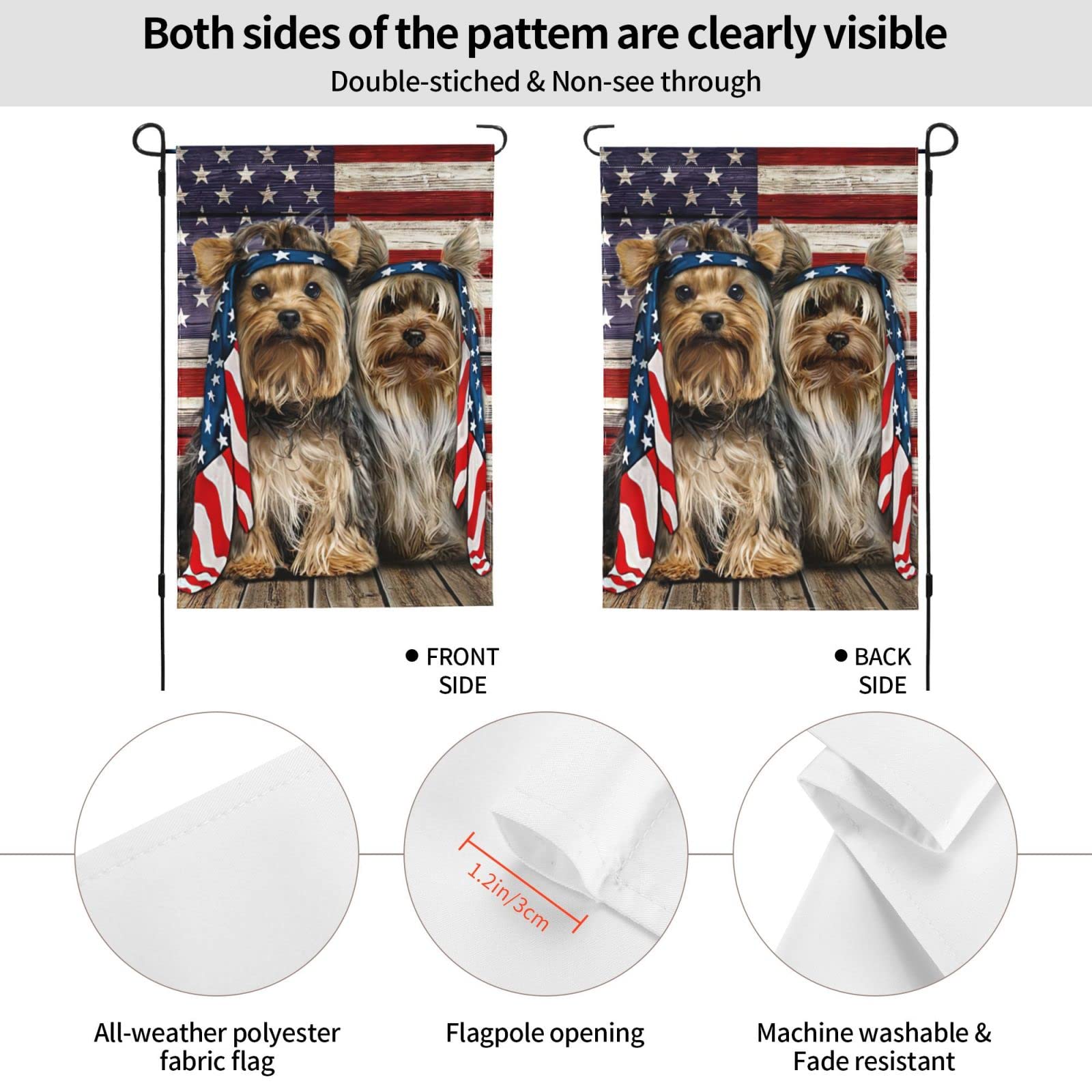 Snapklik.com : Silkie And Yorkie Dog Flag Charming Dog American Garden ...