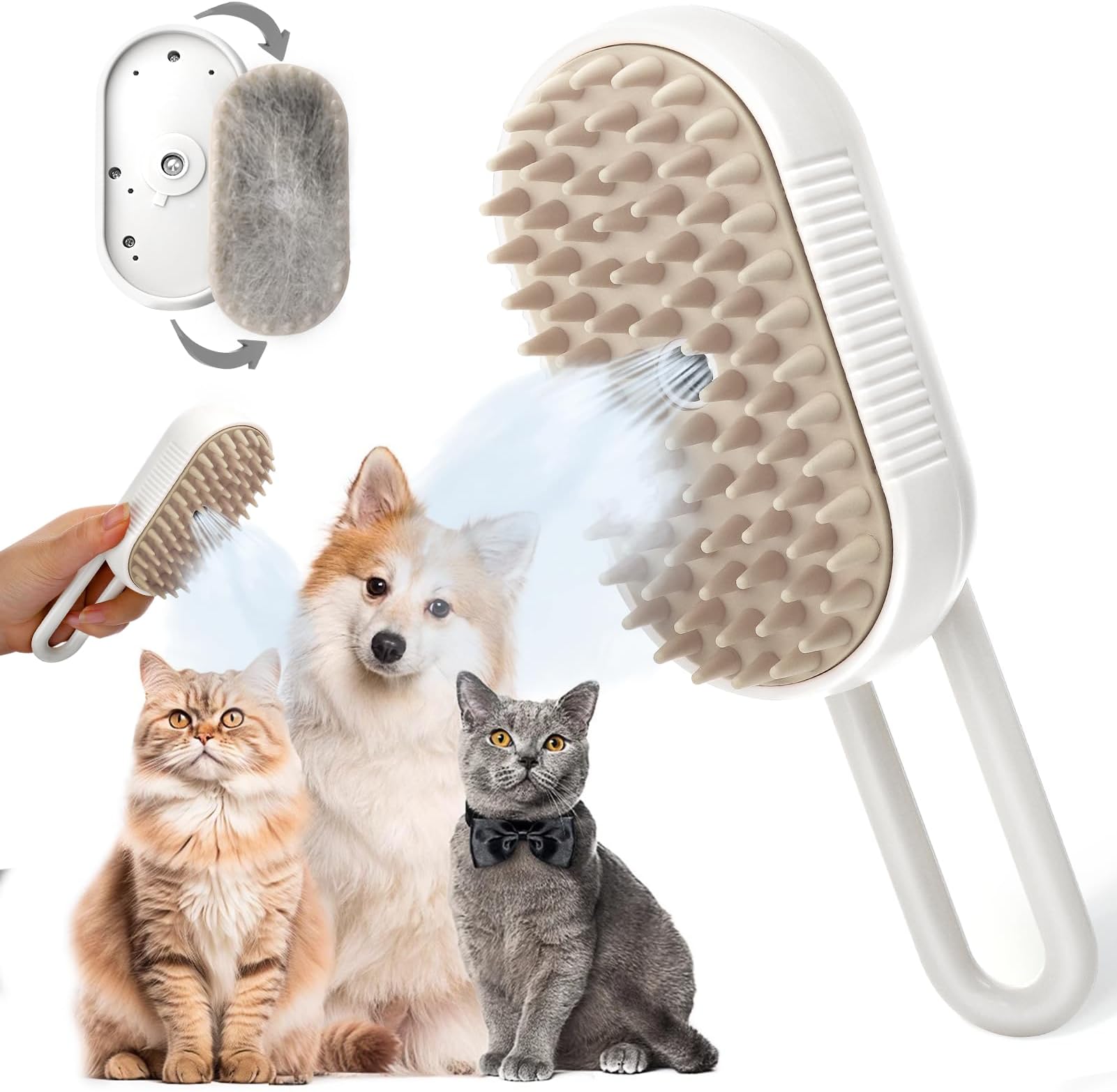Amazon.com : Cadeya Cat Steam Brush, 3 In1 Cat Steamy Brush, Self ...
