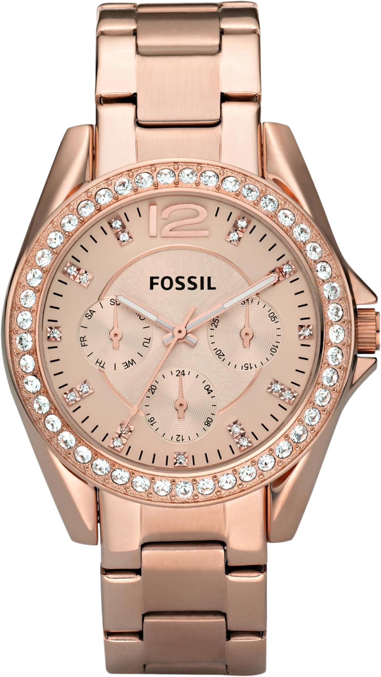 Fossil Uhr für Damen Stella, QuarzMultifunktionswerk, 38 mm braunes ...