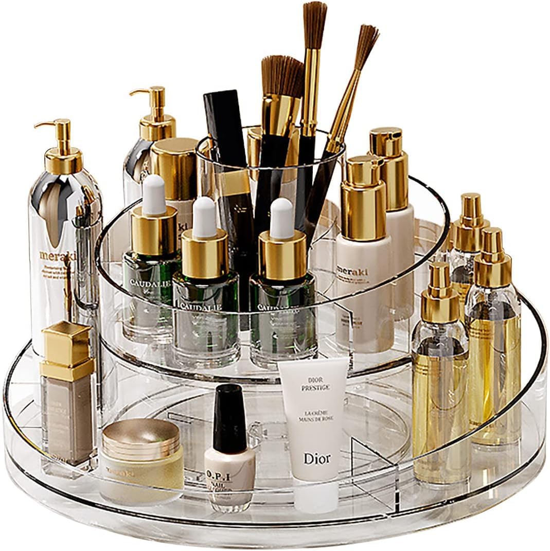 Greentainer Rotating Cosmetic Storage Rack - 360° Makeup Organizer ...