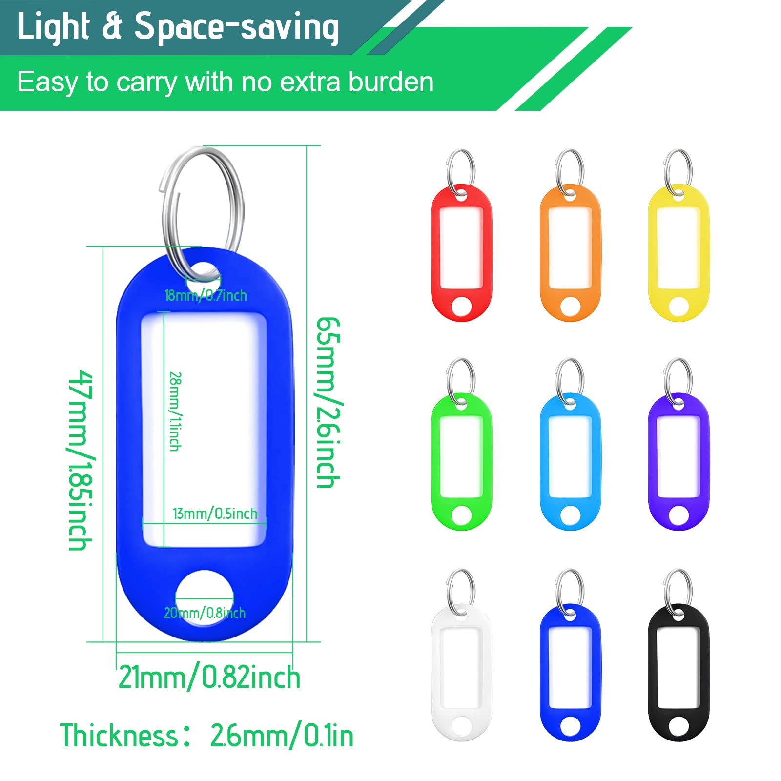 Snapklik.com : Colaxi 50pcs Colored Waterproof Plastic Key Fobs ID Tags ...