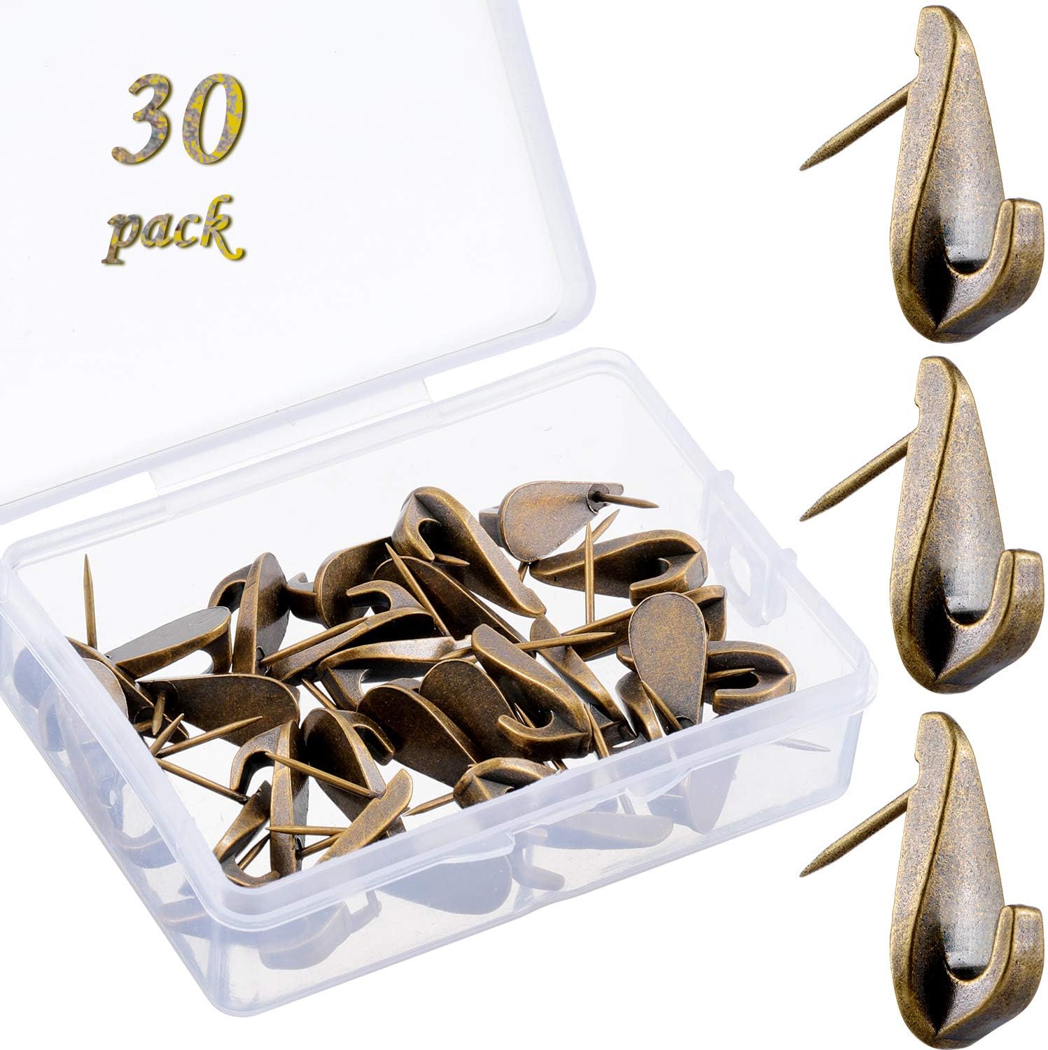 Amazon.com: Rddconkit Push Pin Hangers，20 Pcs Zinc Alloy Pin Hooks ...
