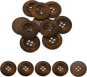 Amazon.com: uxcell 100Pcs Wooden Buttons, 35mm(1 3/8") 4 Hole Round ...