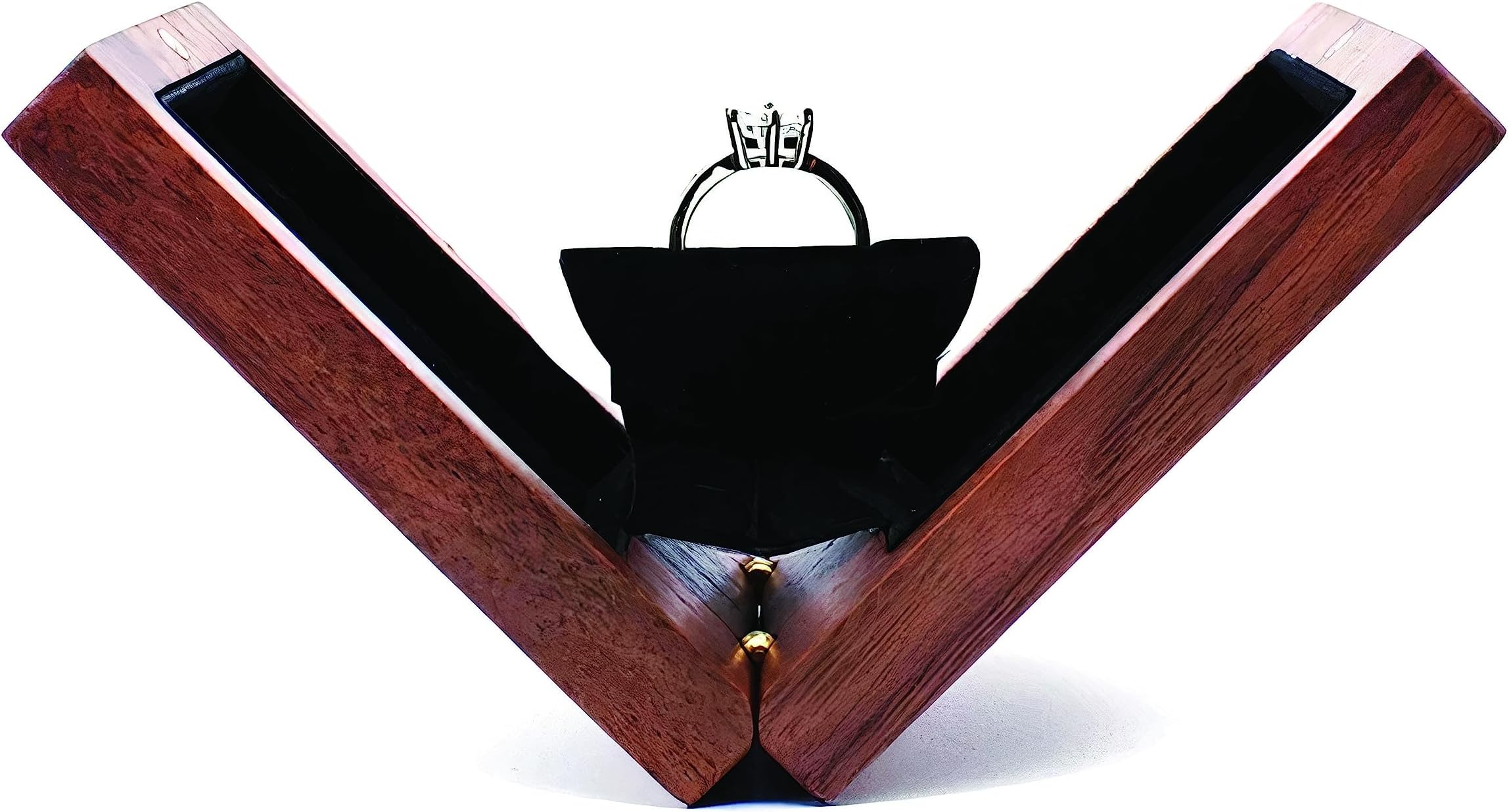 Tangle Labs Slim, Discreet, Luxury Wooden Wedding Ring Box - Rotating ...