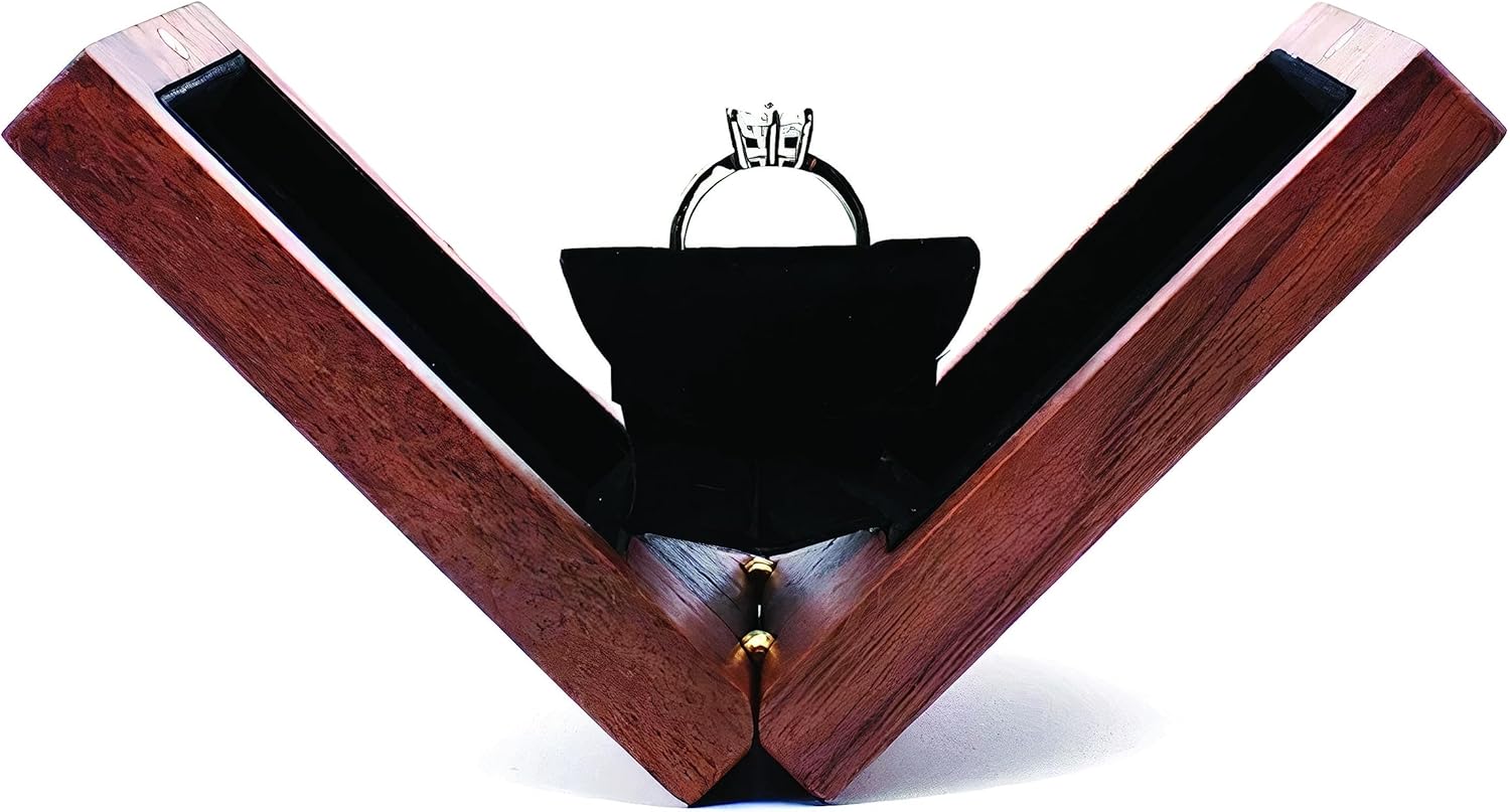 Tangle Labs Slim, Discreet, Luxury Wooden Wedding Ring Box - Rotating ...