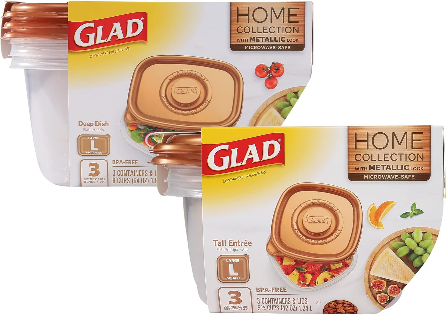 Amazon.com - Glad Home Entree Food Storage Containers Bundle | Square ...