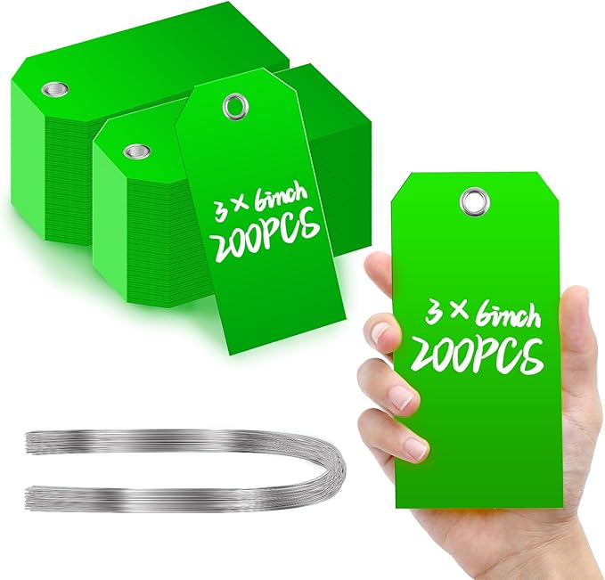 Amazon.com : COIHAF 200 Pcs Large Plastic Shipping Tags with Wire ...