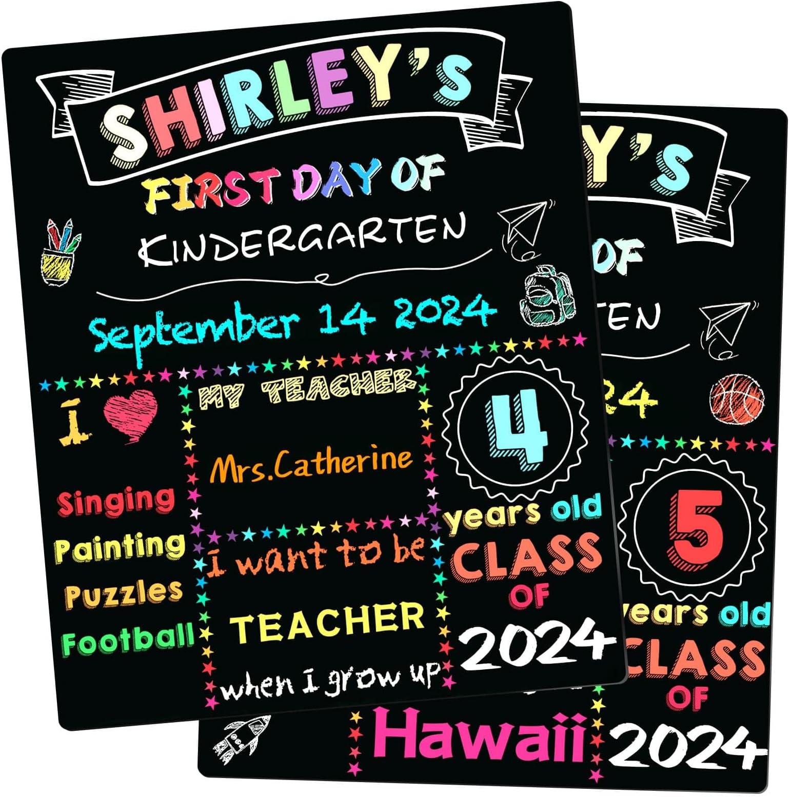 Amazon.com : First Day & Last Day of School Board, 12 X 10 Inch Double ...