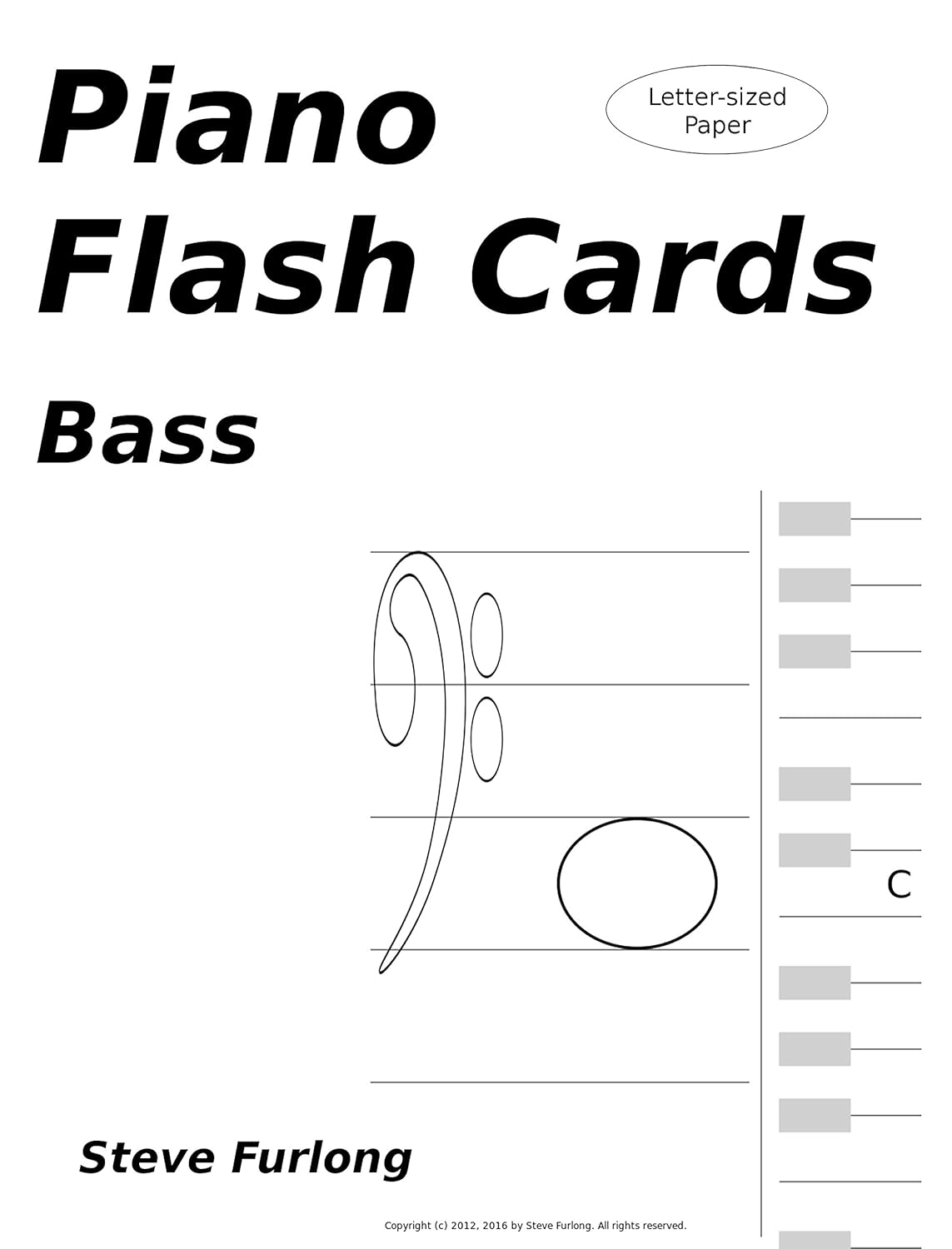 Piano Flash Cards: Bass Notes for Letter Paper - Kindle edition by ...