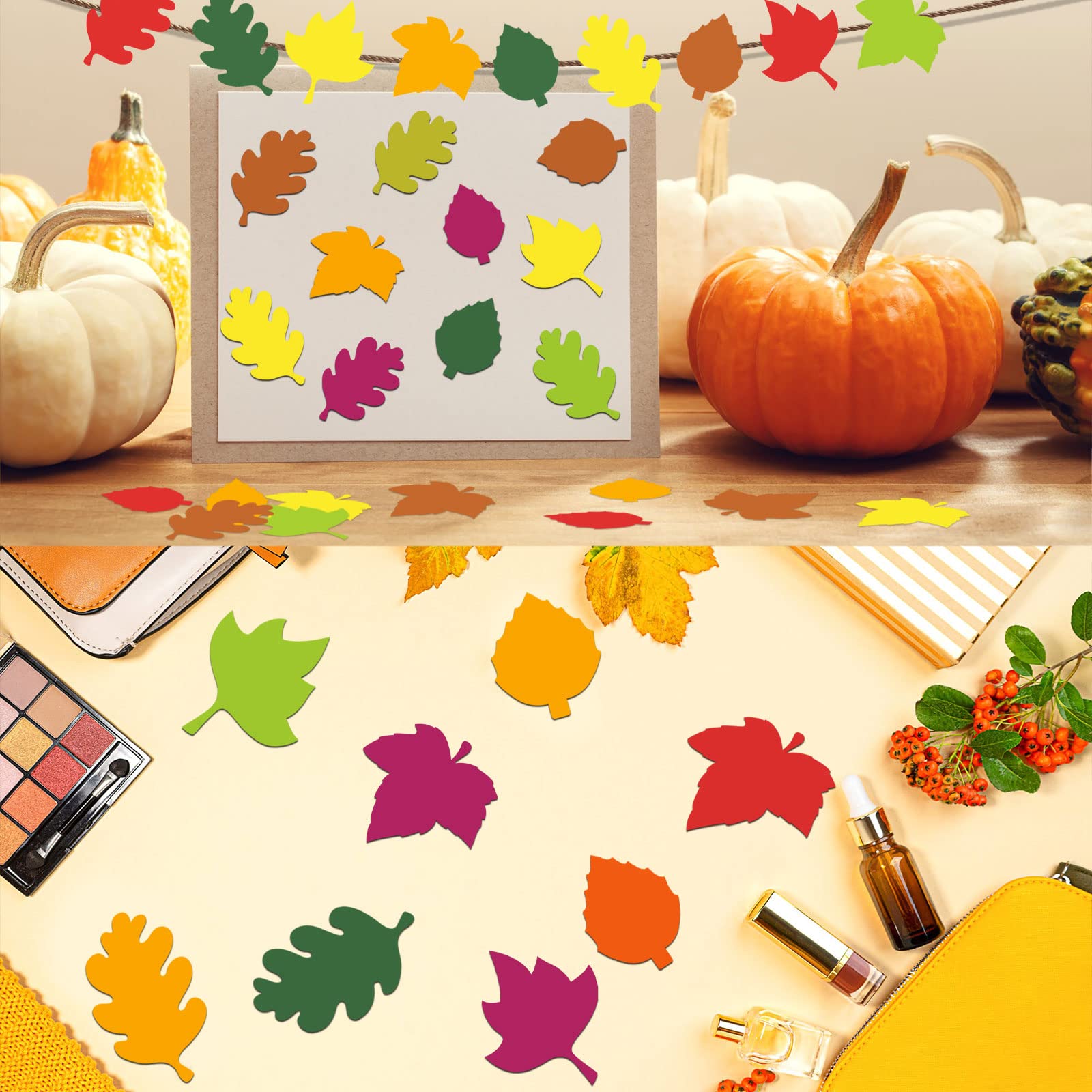Snapklik.com : Geyee 108 Pcs Leaf Cutouts Paper Fall Leaves Cut Outs ...