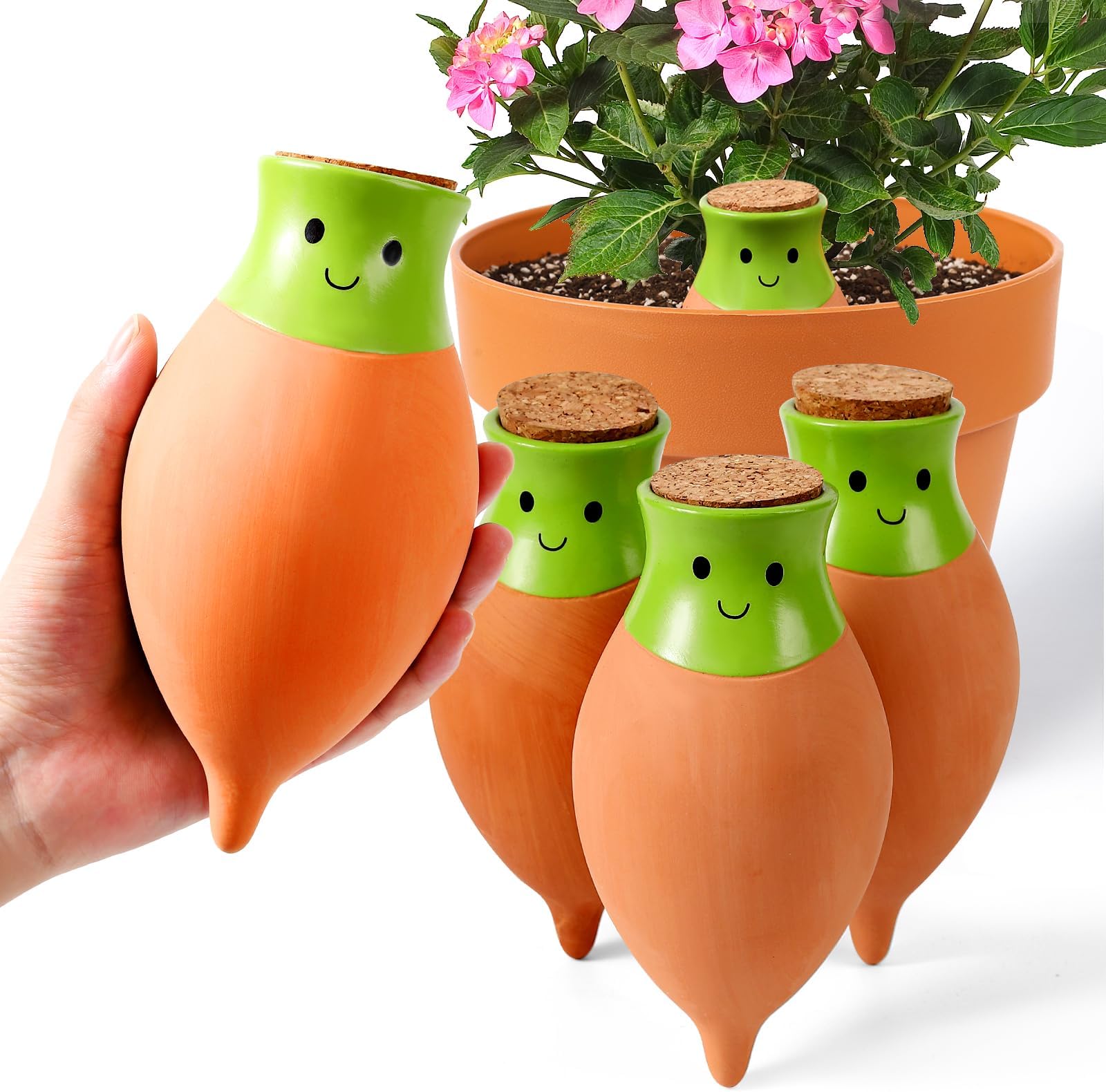 Amazon.com: KGZZIZI 4 Pcs Self Watering Terracotta Globes. Large Olla ...
