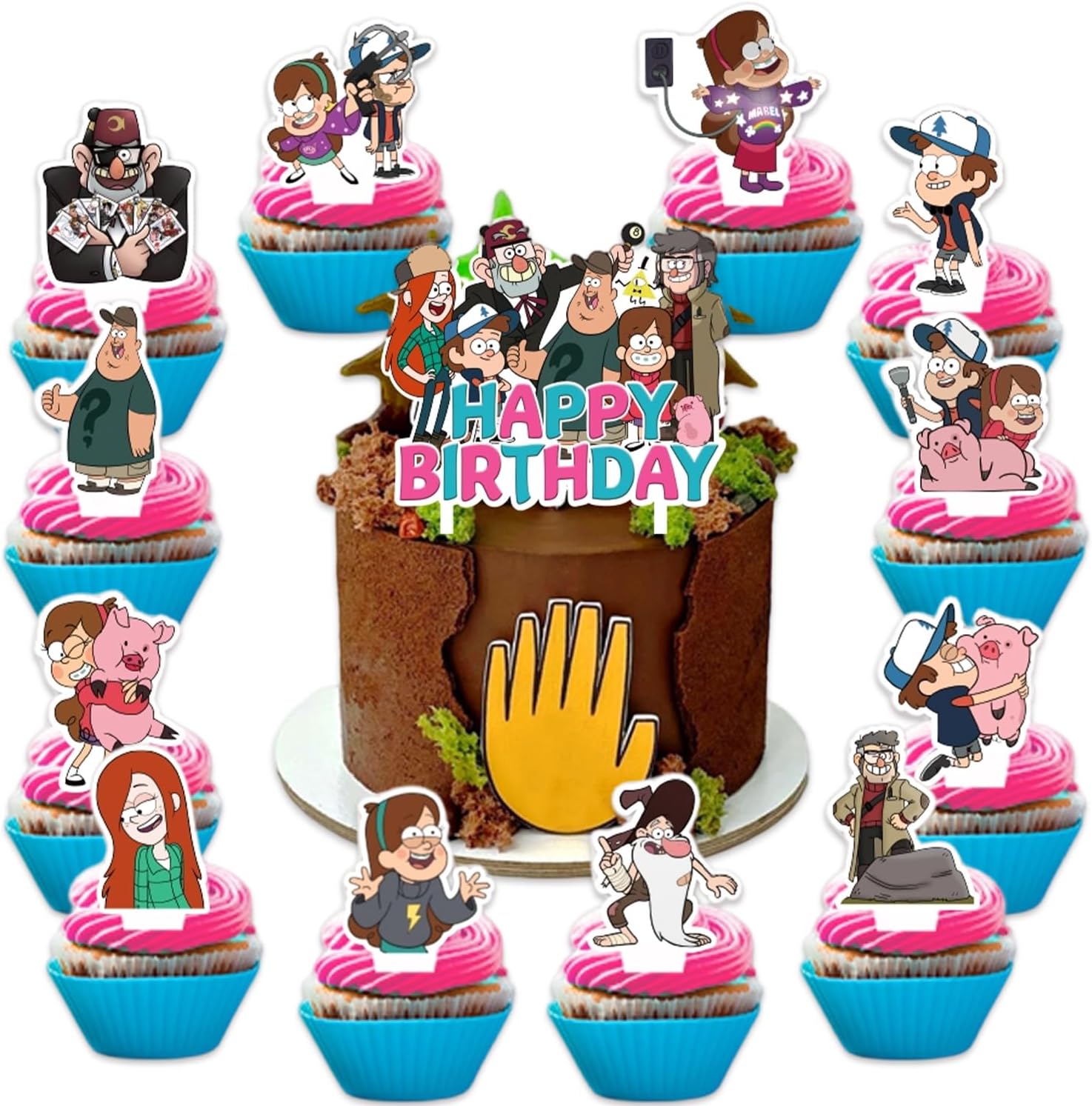 Amazon.com: 25Pack Falls of Gravity Cake Toppers Cupcake Toppers ...