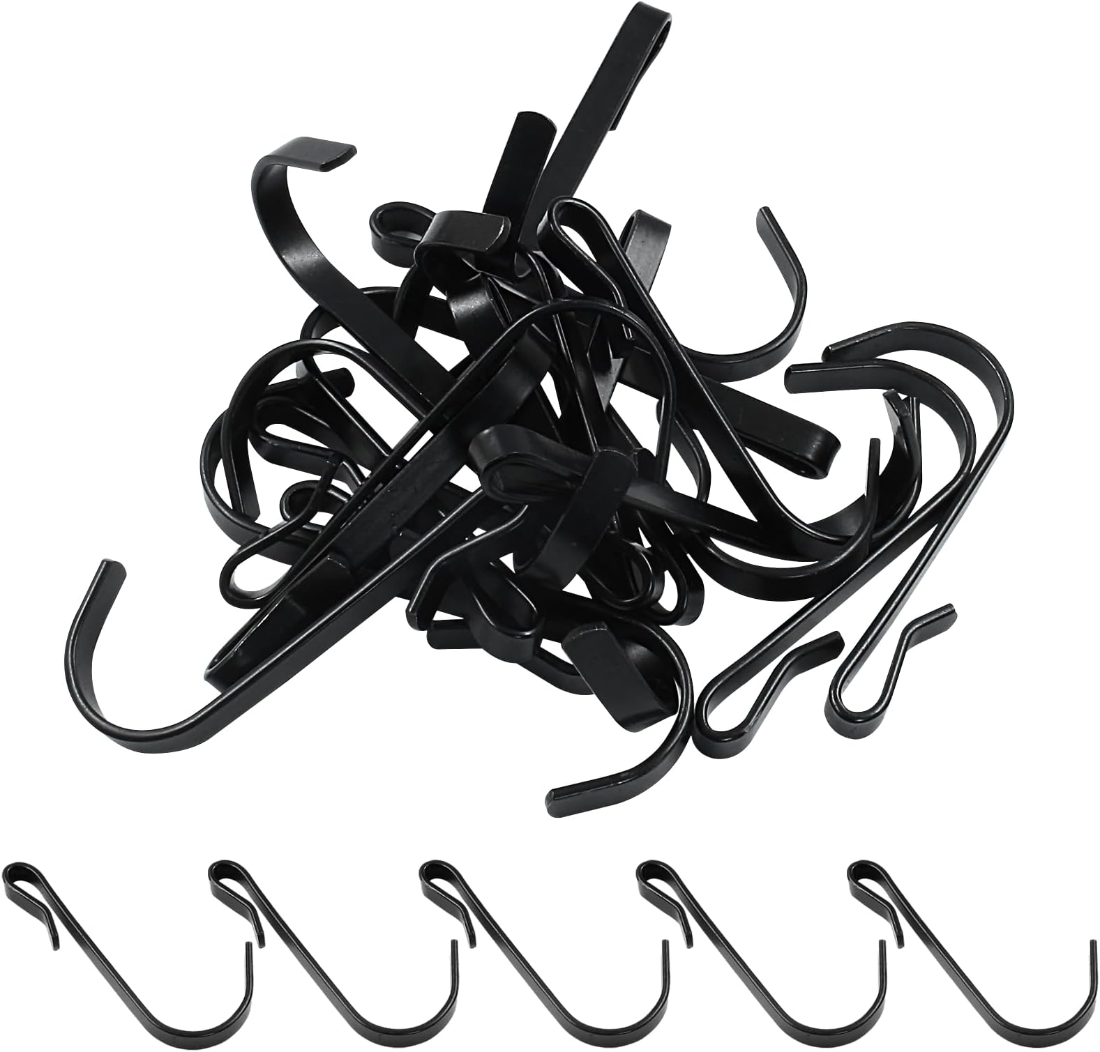 Amazon.com: Vkinman 20 Pcs Black J Shaped Hook - Stainless Steel Clip ...