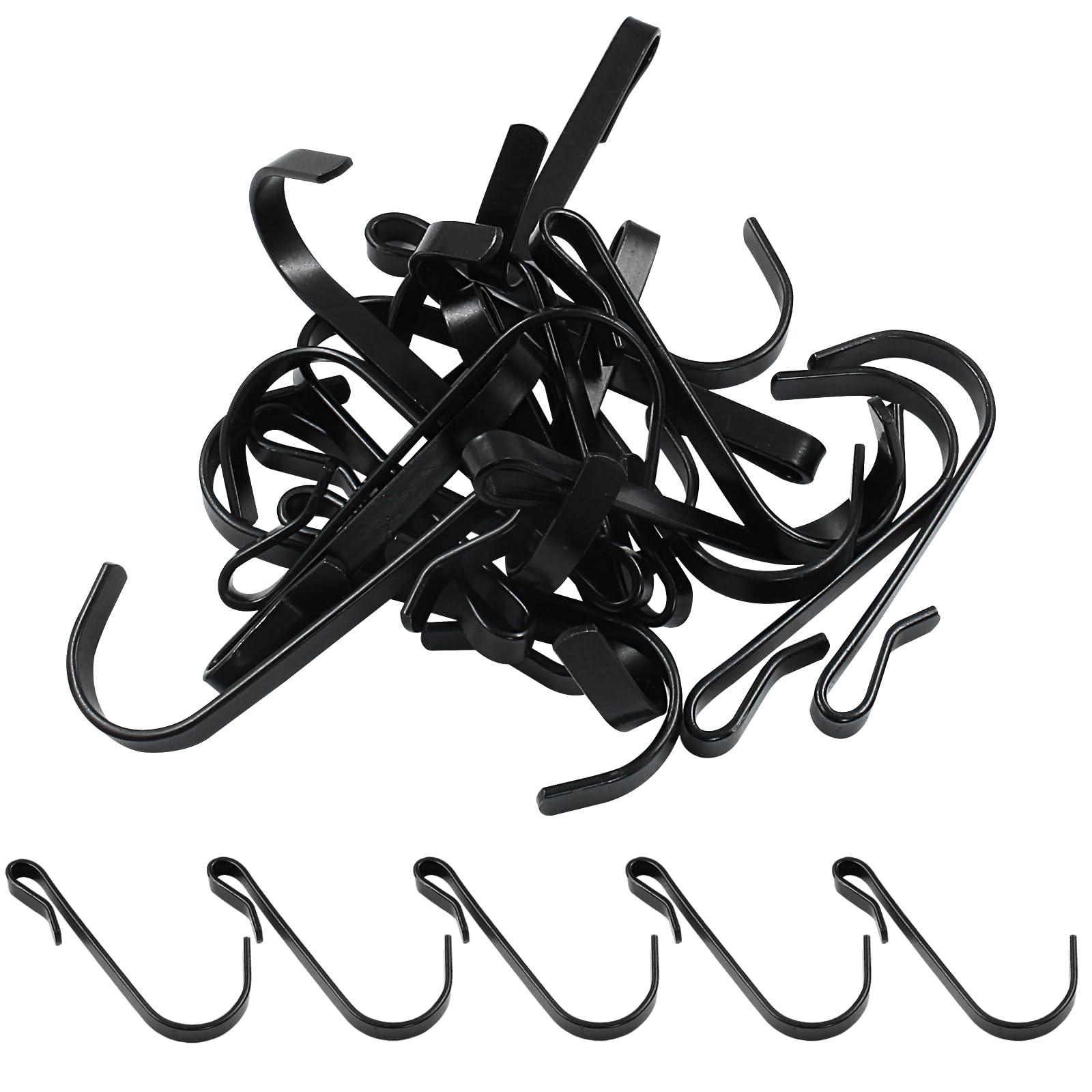 Amazon.com: Piutouyar 20 Pack S Shaped Hanger Hooks, Black J Shaped ...