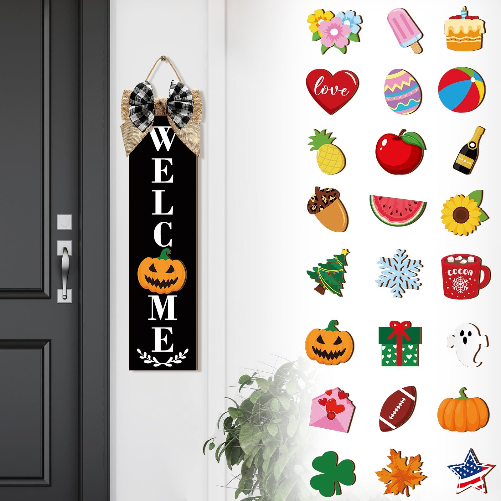 Amazon.com: Sintuff Welcome Sign for Front Door Interchangeable Porch ...