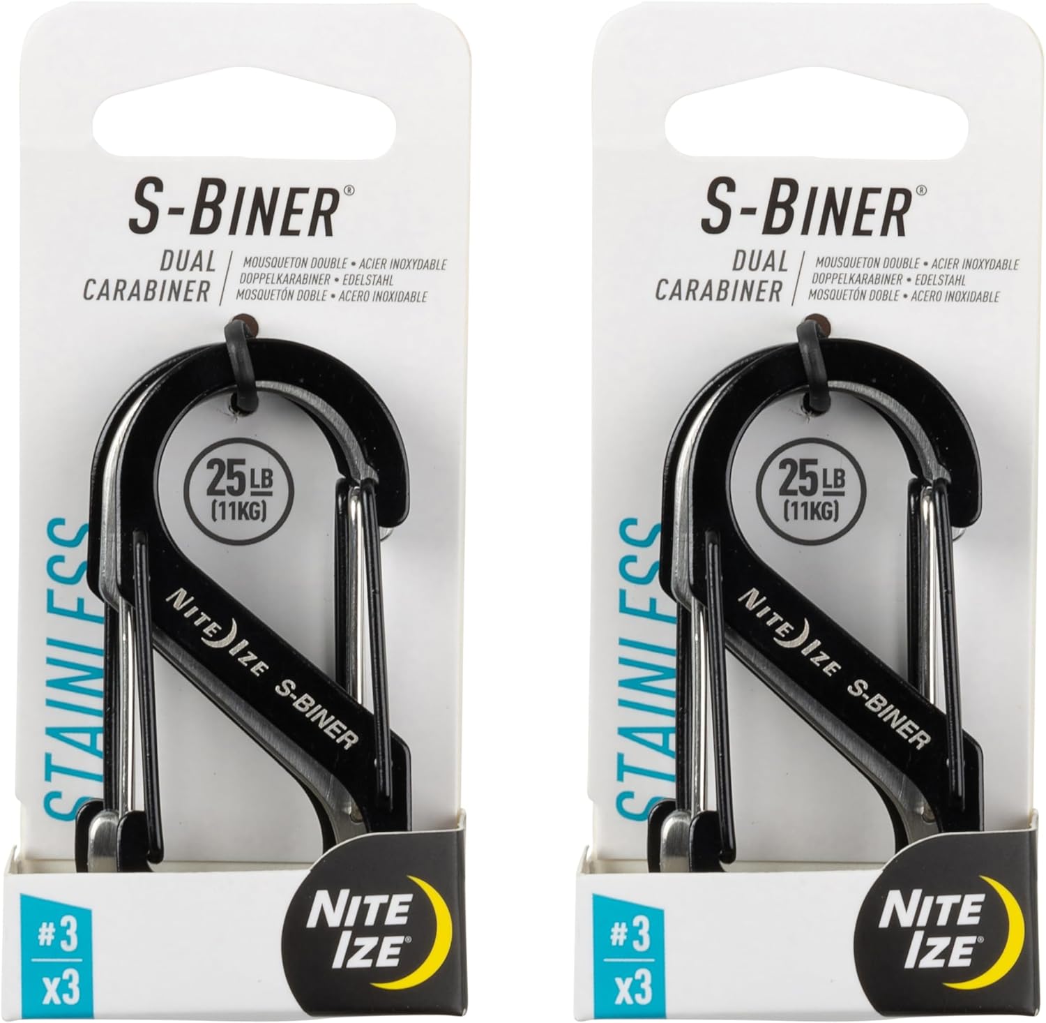 Amazon.com: Nite Ize S-Biner Dual Carabiner Stainless Steel - Durable ...