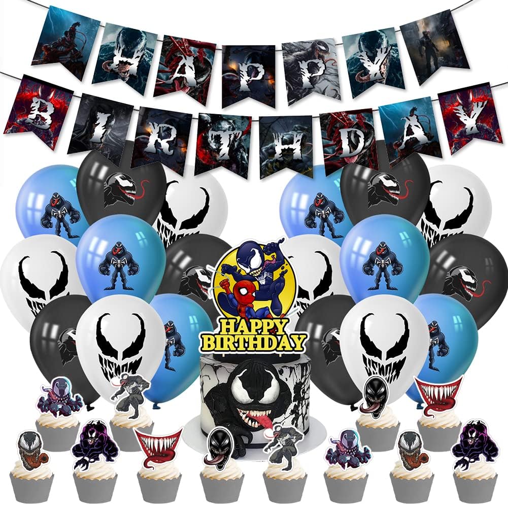 Ksopsdey 32Pcs Venom Birthday Party Supplies Venom Party Decorations ...