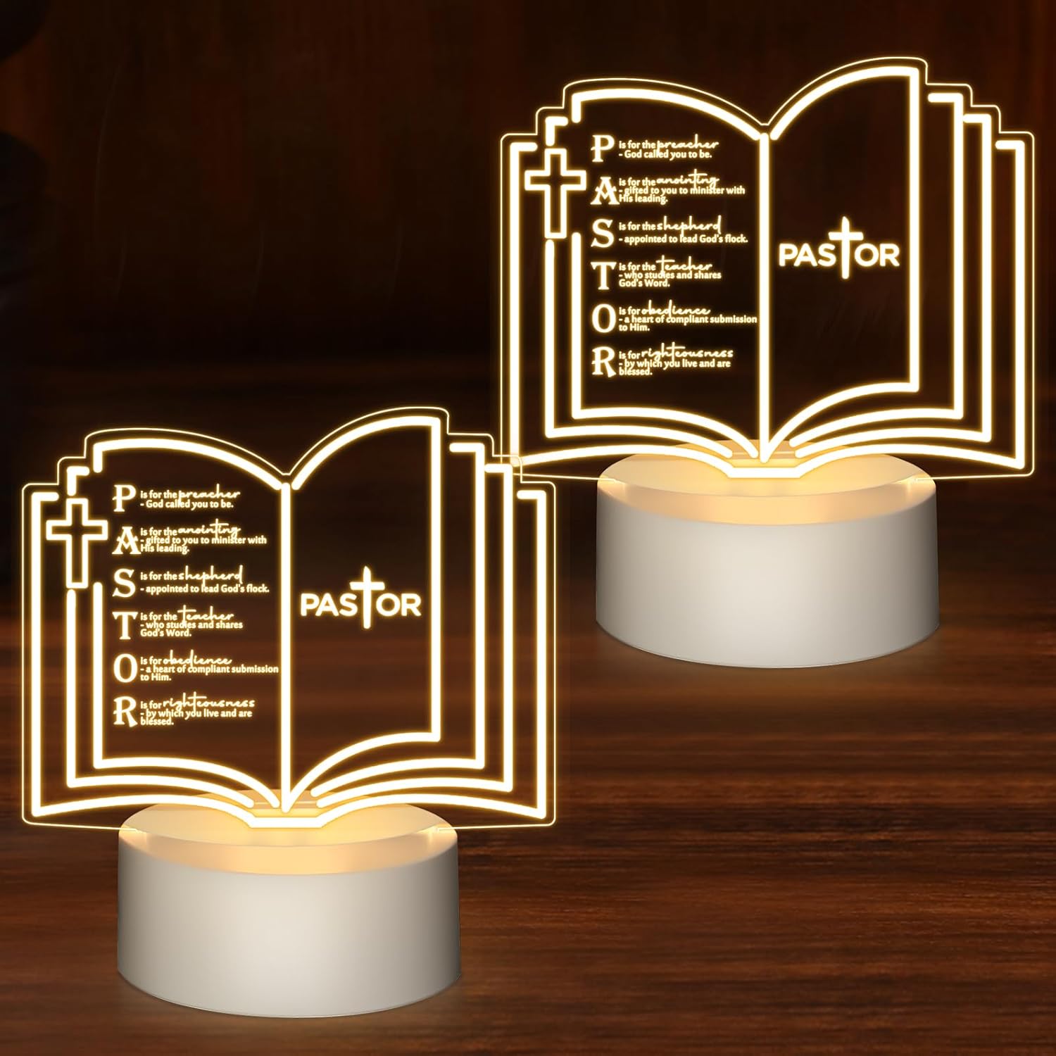 Kosiz 2 Pcs Pastor Appreciation Gift Engraved Thank Clergy Sayings ...