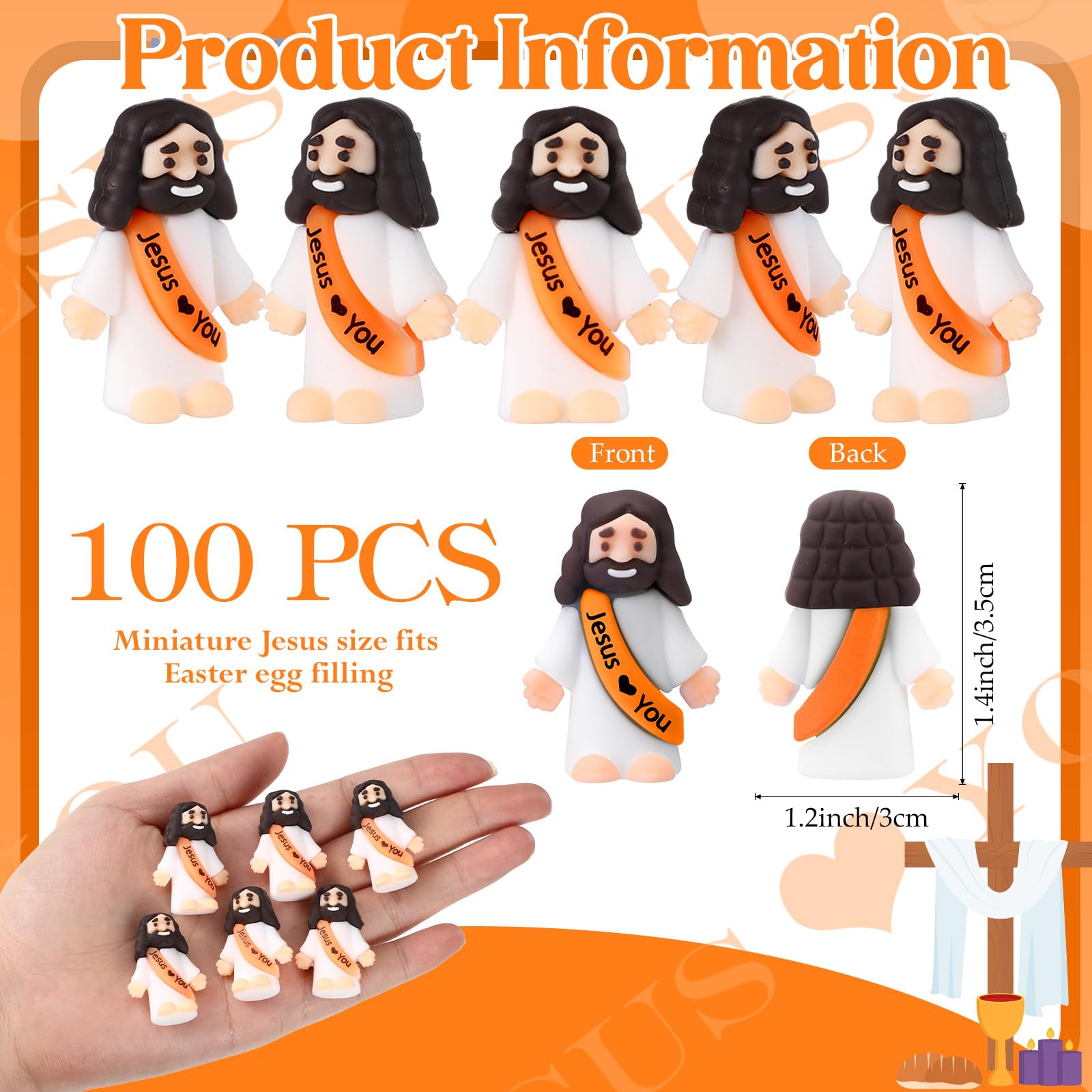 Snapklik.com : Bememo 100 Pcs Little Jesus Figures Jesus Loves You ...