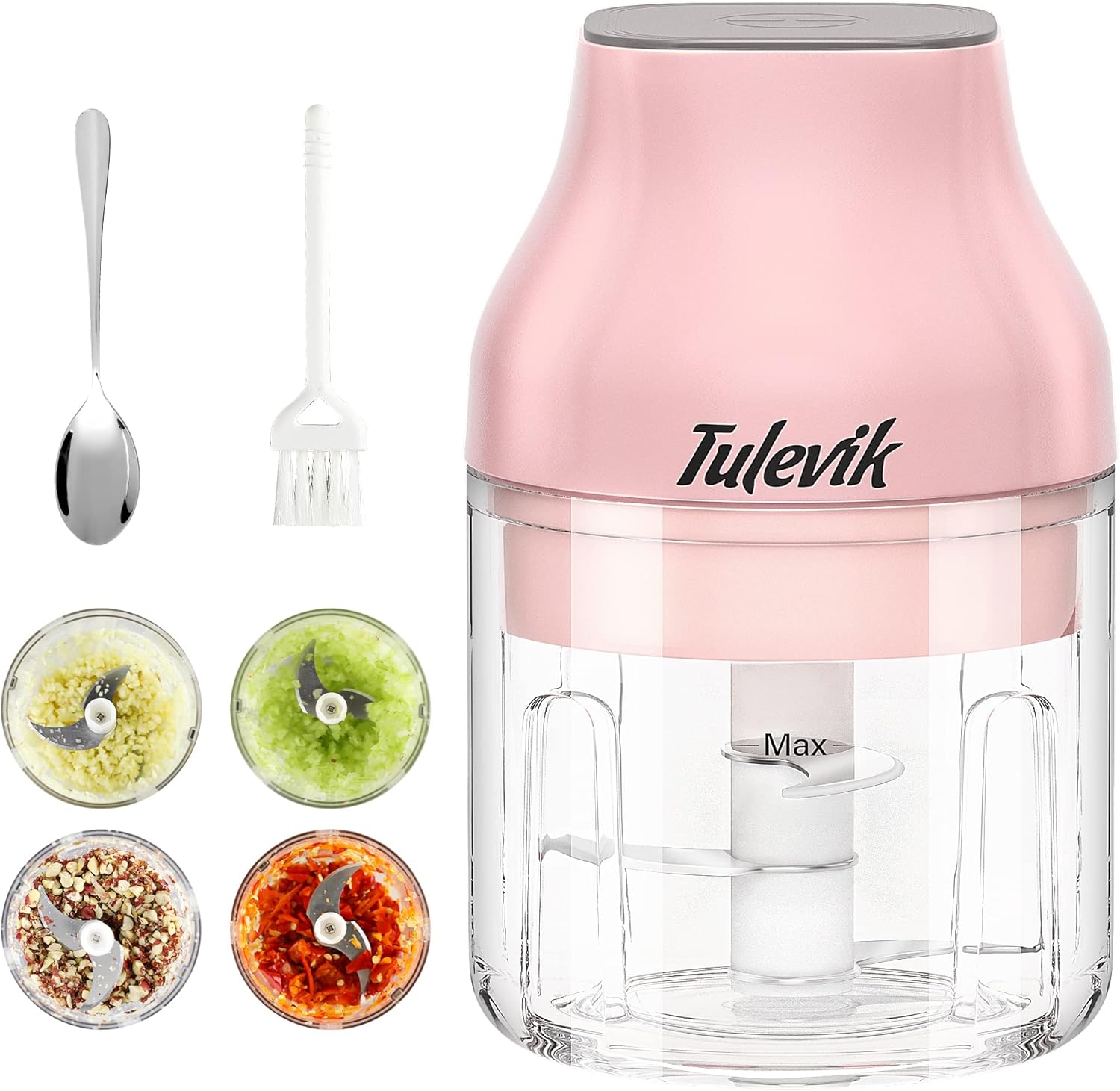 Tulevik Electric Garlic Chopper, 250ML Mini Portable Veggie Chopper ...