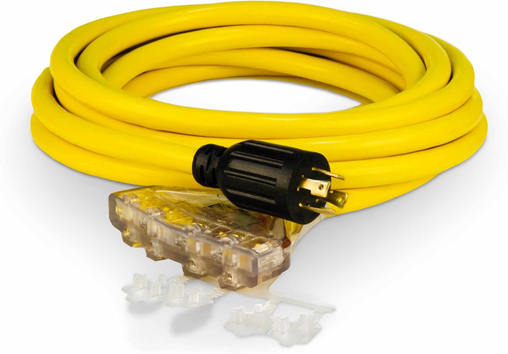 Amazon.com: 25-Foot 30-Amp 125/250-Volt Flat Generator Extension Cord ...