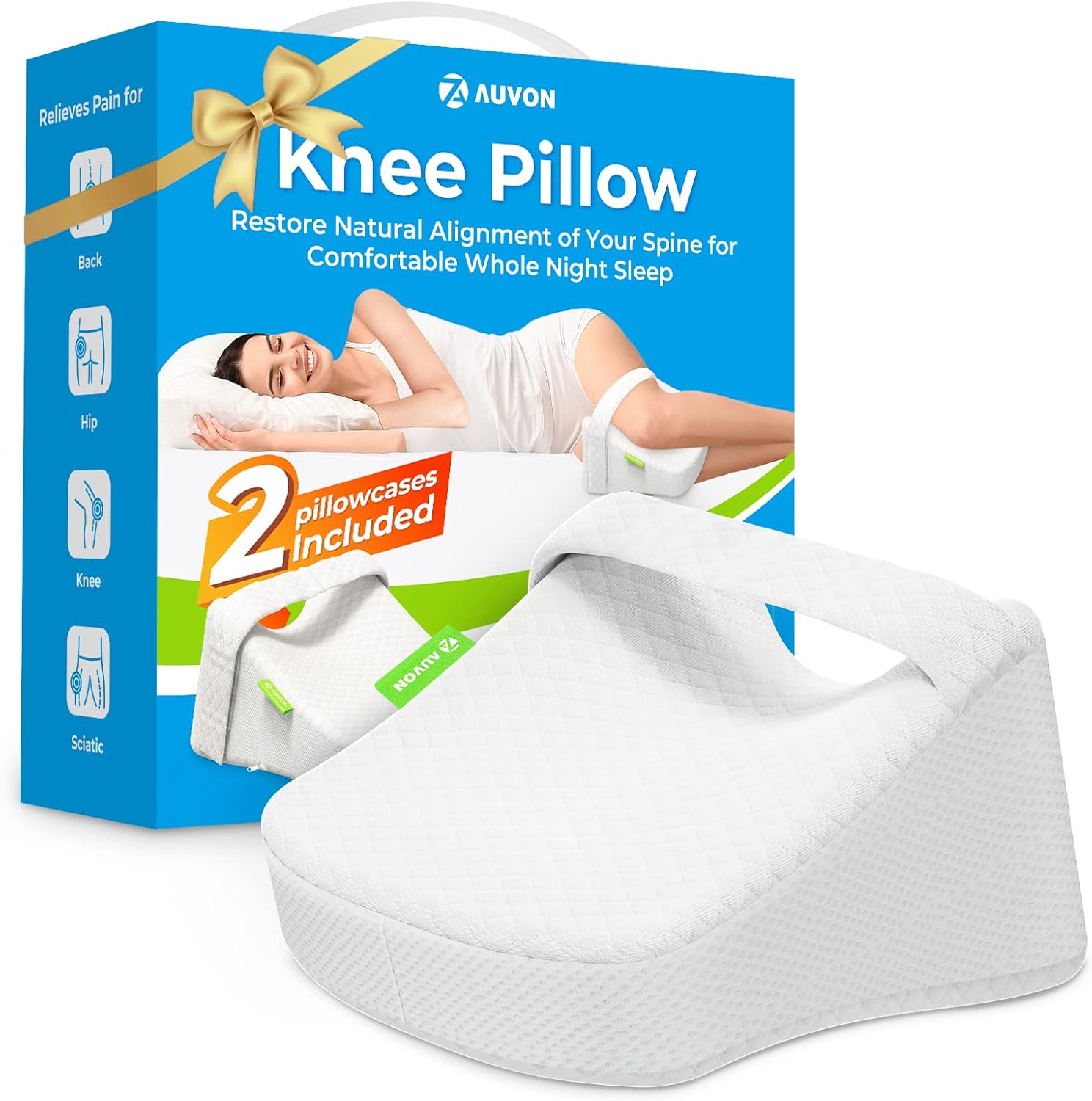 Amazon.com: AUVON Contoured Knee Pillow Joint-developed with ...