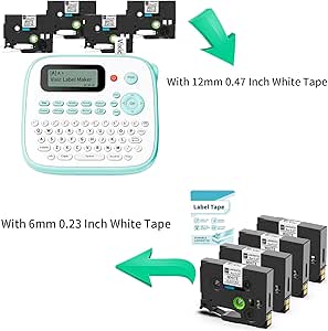 Amazon.com : Vixic D210S Label Maker Machine with 4 Pack 12mm 0.47 Inch ...