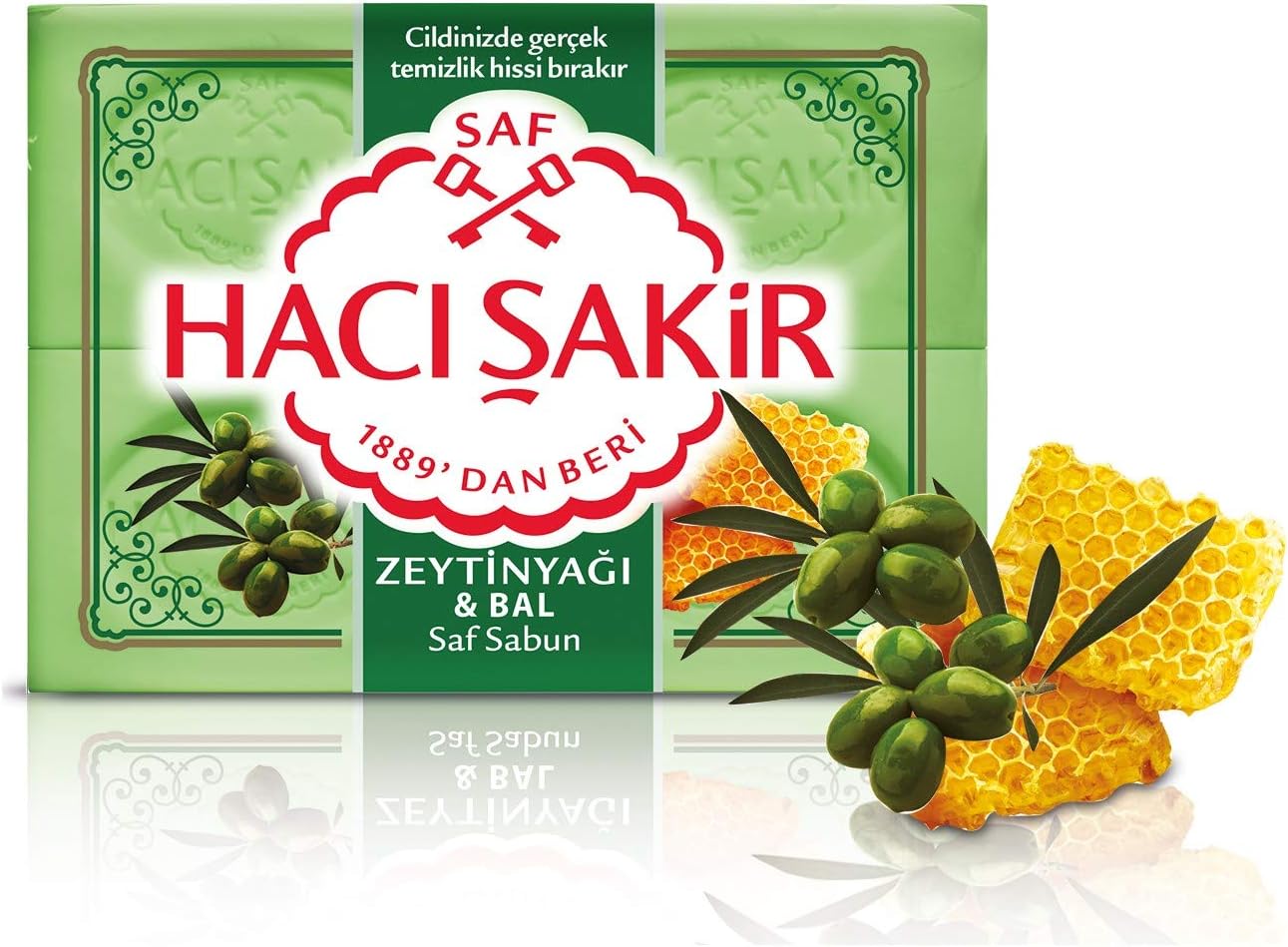 Amazon.com : Haci Sakir Olive Oil with Honey Soap, 4 X 175 G, Turkish ...