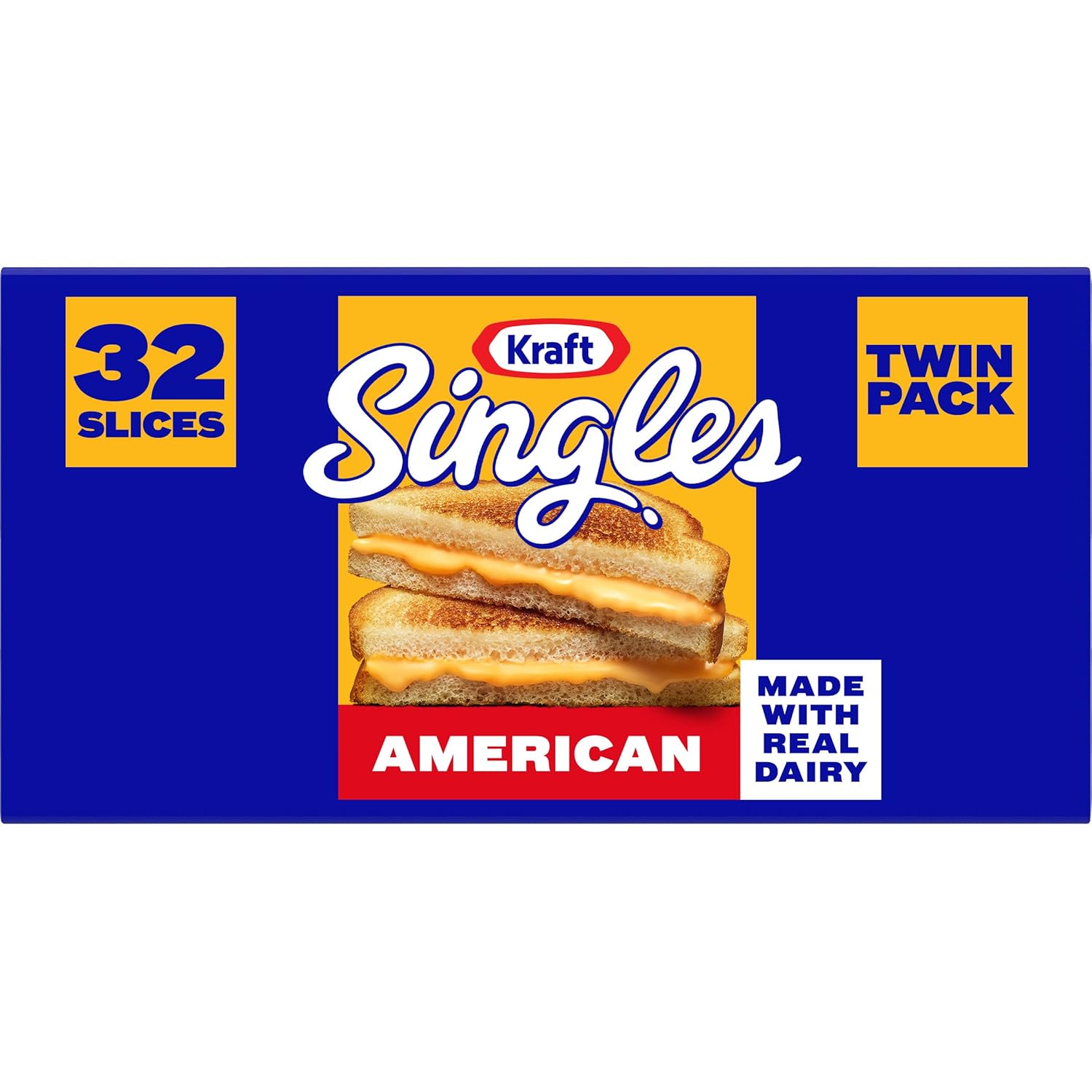 Amazon.com: Kraft Singles American Cheese Slices Twin Pack (32 ct Pack ...