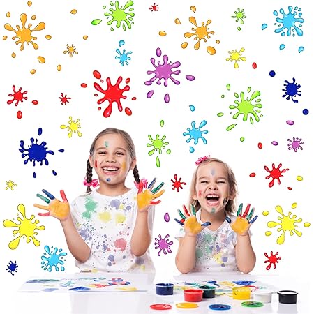 Amazon.com: Colorful Wall Decals Color Paint Wall Stickers Watercolor ...