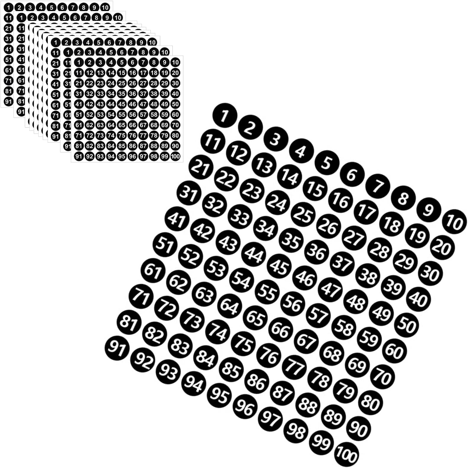 Number Stickers,10pcs 1-100 Vinyl Number Sticker Waterproof Labels,Self ...