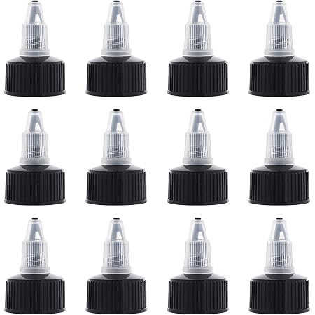 OLYCRAFT 36pcs Squeeze Bottle Cap Black and Natural Twist Caps ...