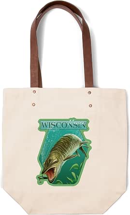 Amazon.com: Mercer, Wisconsin, Muskie Scene, Contour (Canvas Deluxe ...