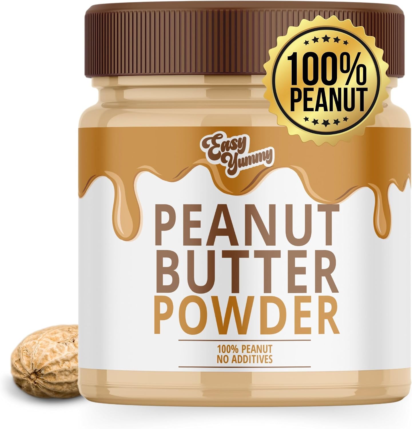 EASY YUMMY - Peanut Butter Powder (500g), 100% Roasted and Ground ...