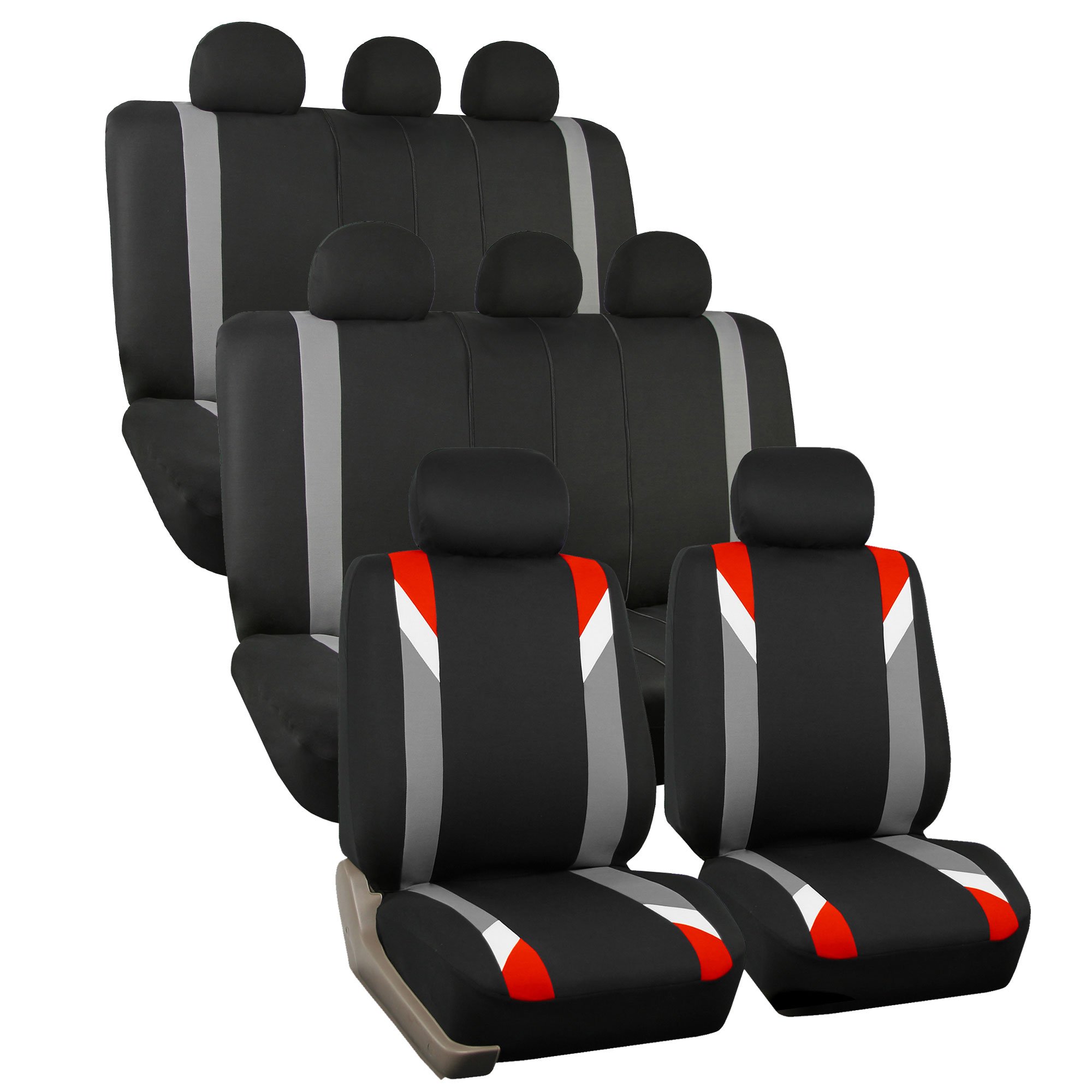 FH Group Supreme Modernistic Three Row Car Seat Covers, Airbag and ...