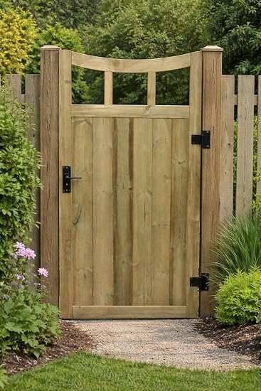 Wooden Curve TVG Garden Gate Pedestrian Gate Wooden Pressure Treated ...