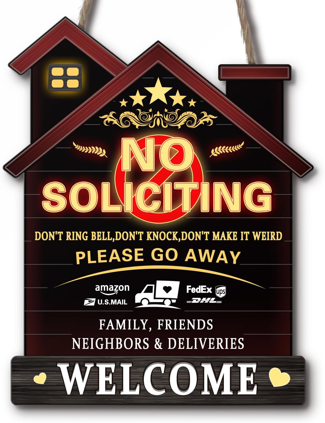 Amazon.com: No Soliciting Sign for House - Funny 12" X 8" Door Sign to ...