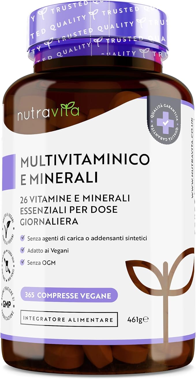 Multivitaminico e Minerali - 365 Compresse Vegane (Fornitura di 1 anno ...