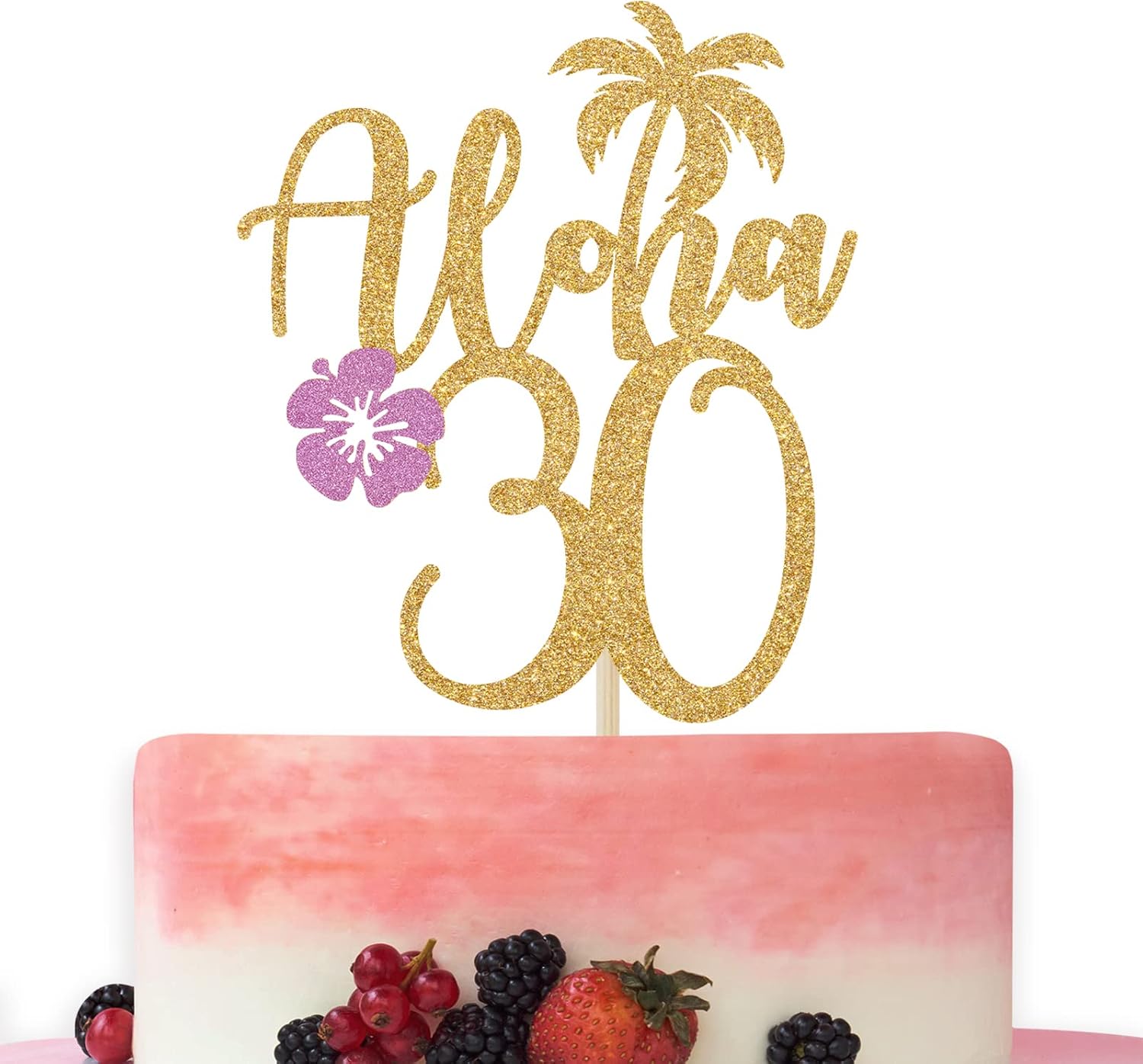 Amazon.com: Aloha 30 Cake Topper, Cheers to 30 Years Birthday Cake ...