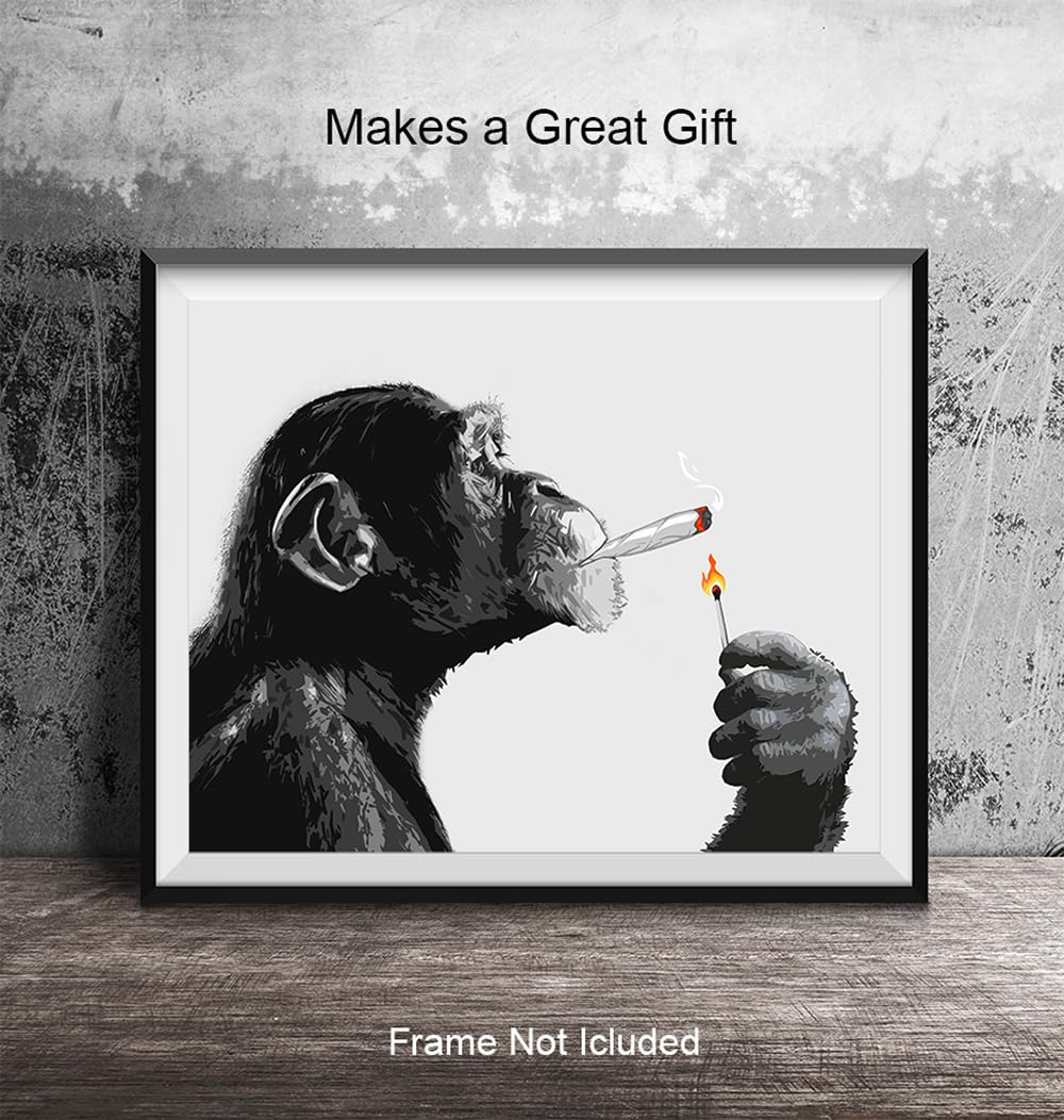 DOPE Chimp Smoking Weed LARGE 11×14 – Psychedelic Room Decor ...